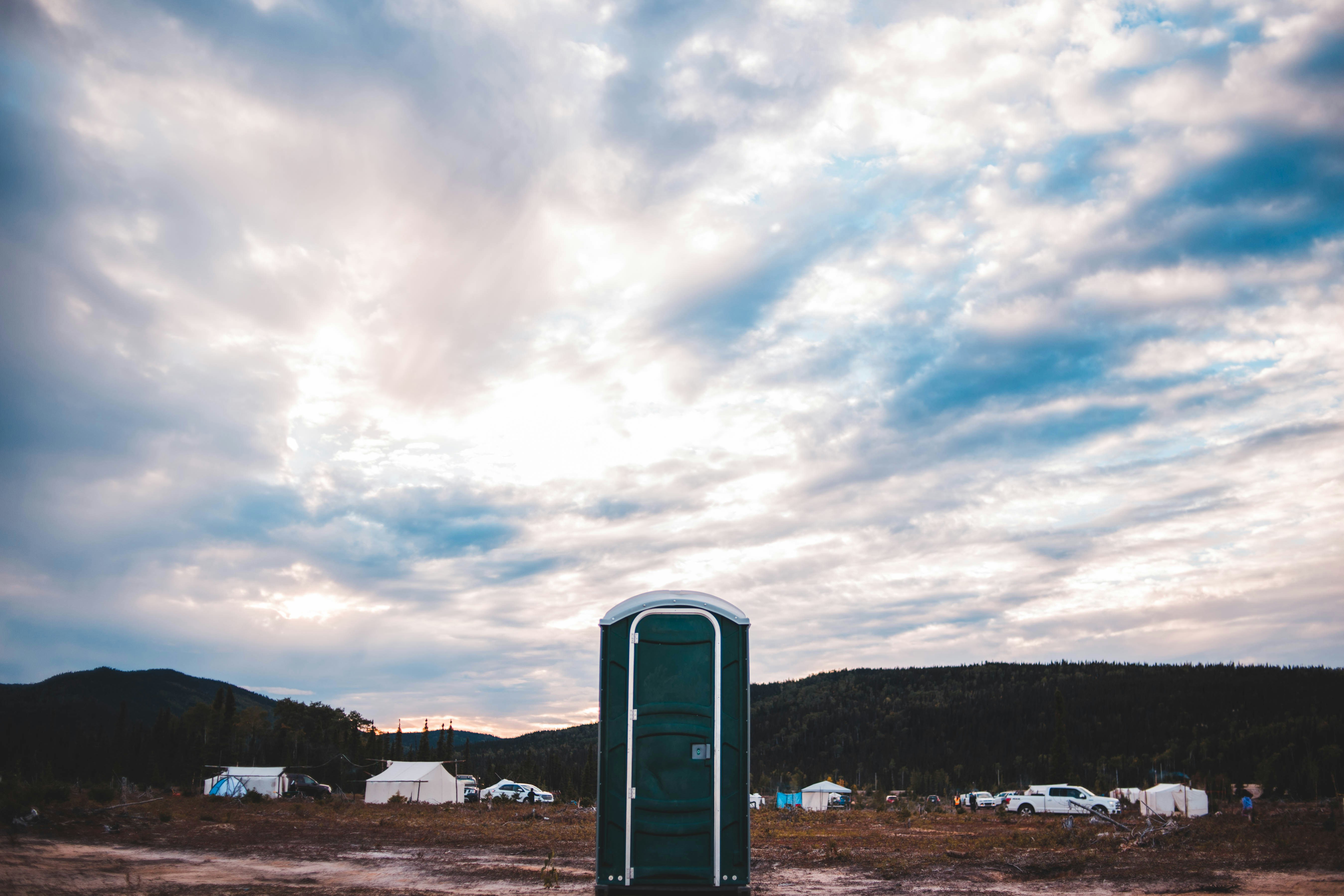 Lonely Port-a-Potty on a Desert Sunrise