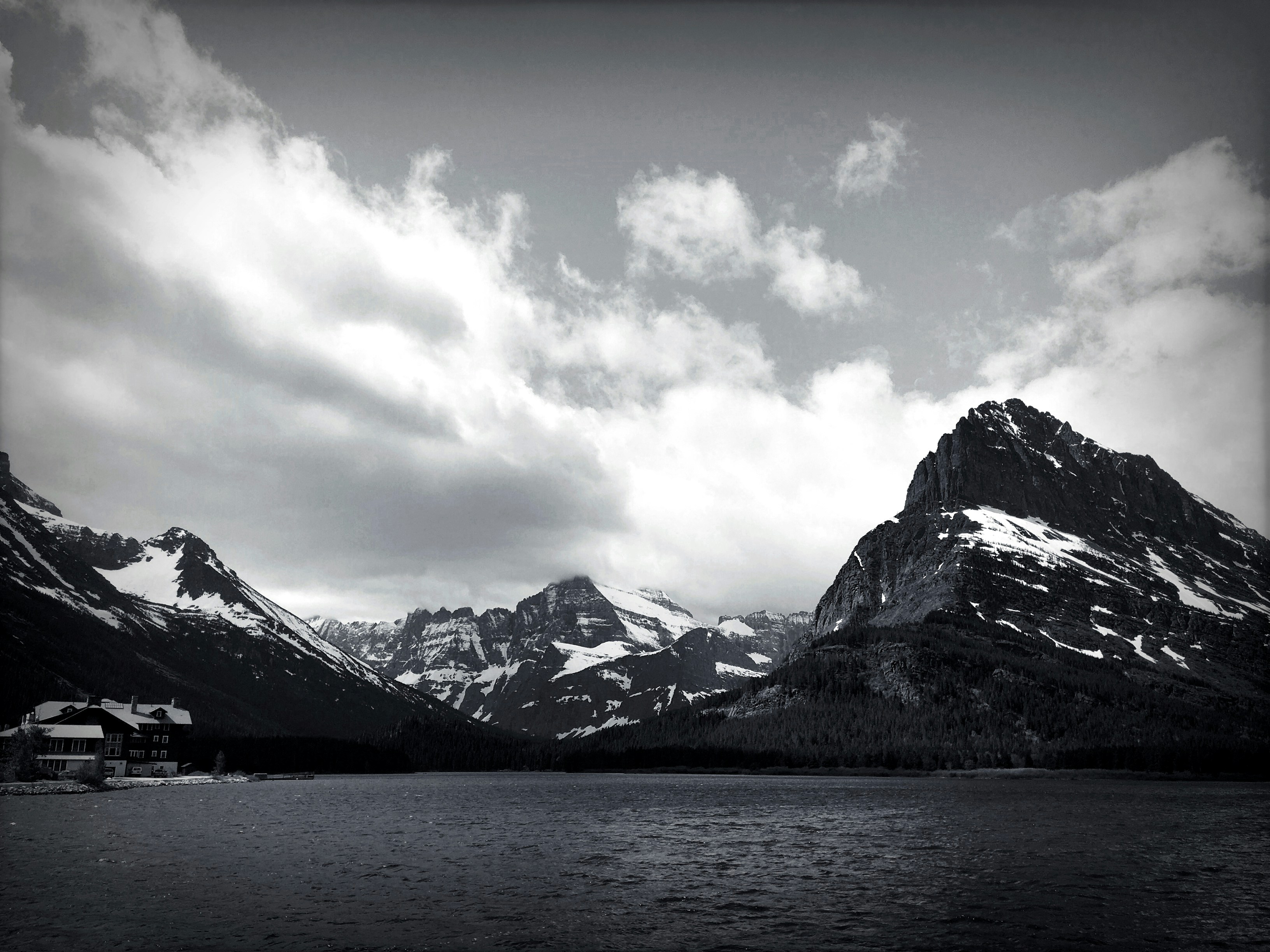 Snow capped mountains grayscale photo photo – Free Mountain Image on ...