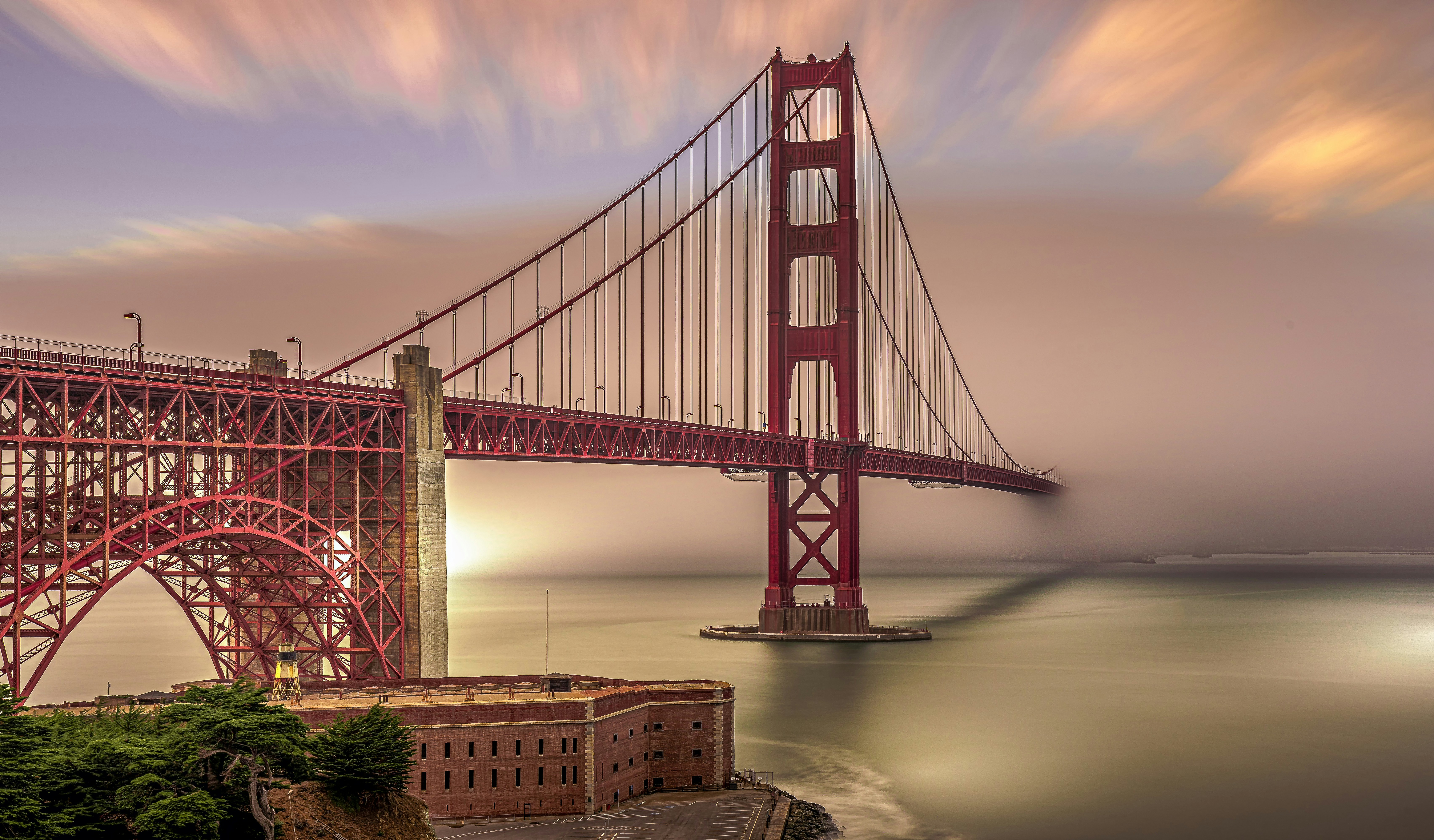 Landscape photography of red suspension bridge photo – Free Golden gate ...