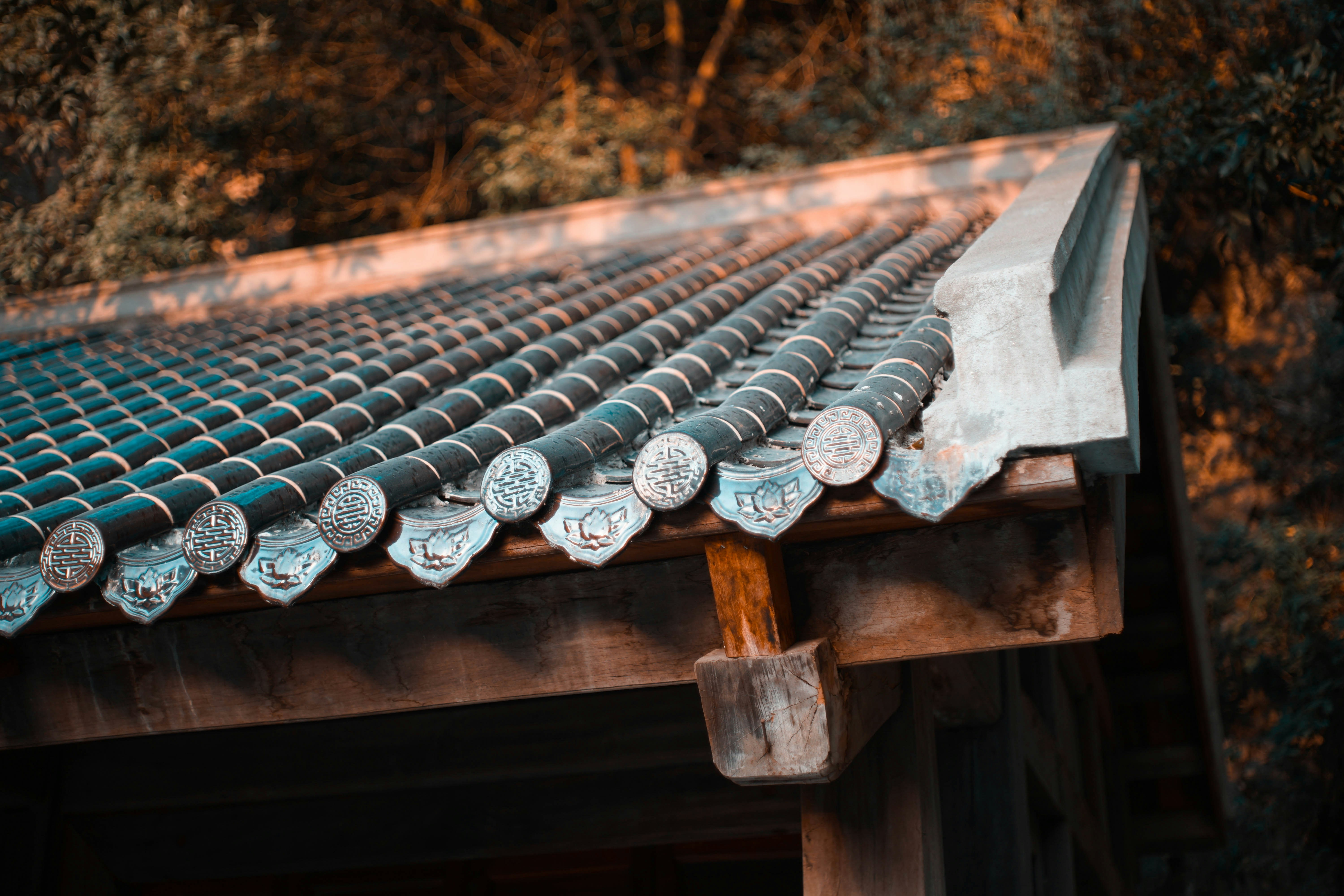Ridge of Ceramic Tiles: A Quiet Rooftop Moment