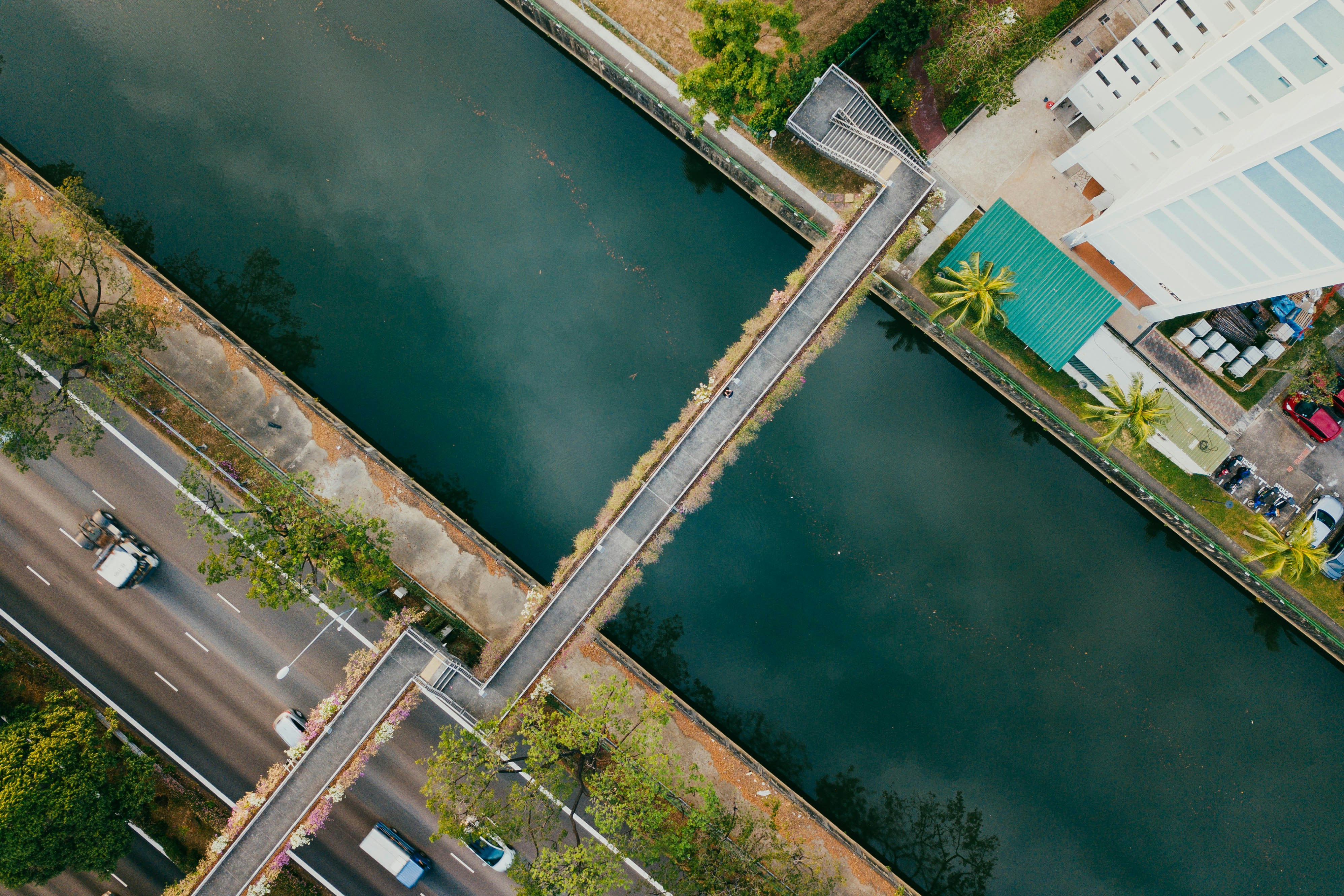 Bird's eye view of bridge photo – Free Grey Image on Unsplash