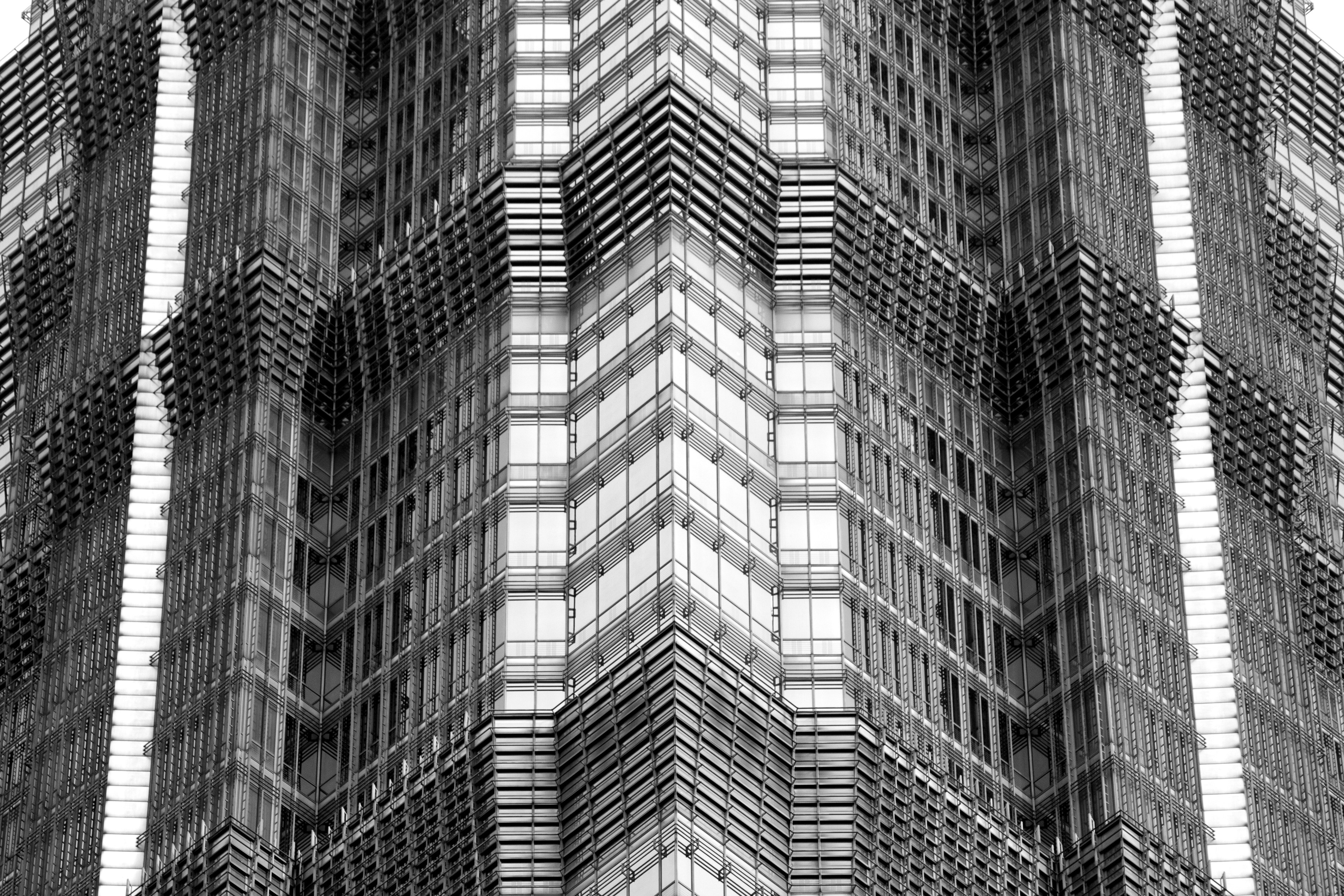 Close up of Shanghai skyscraper Jin Mao Tower