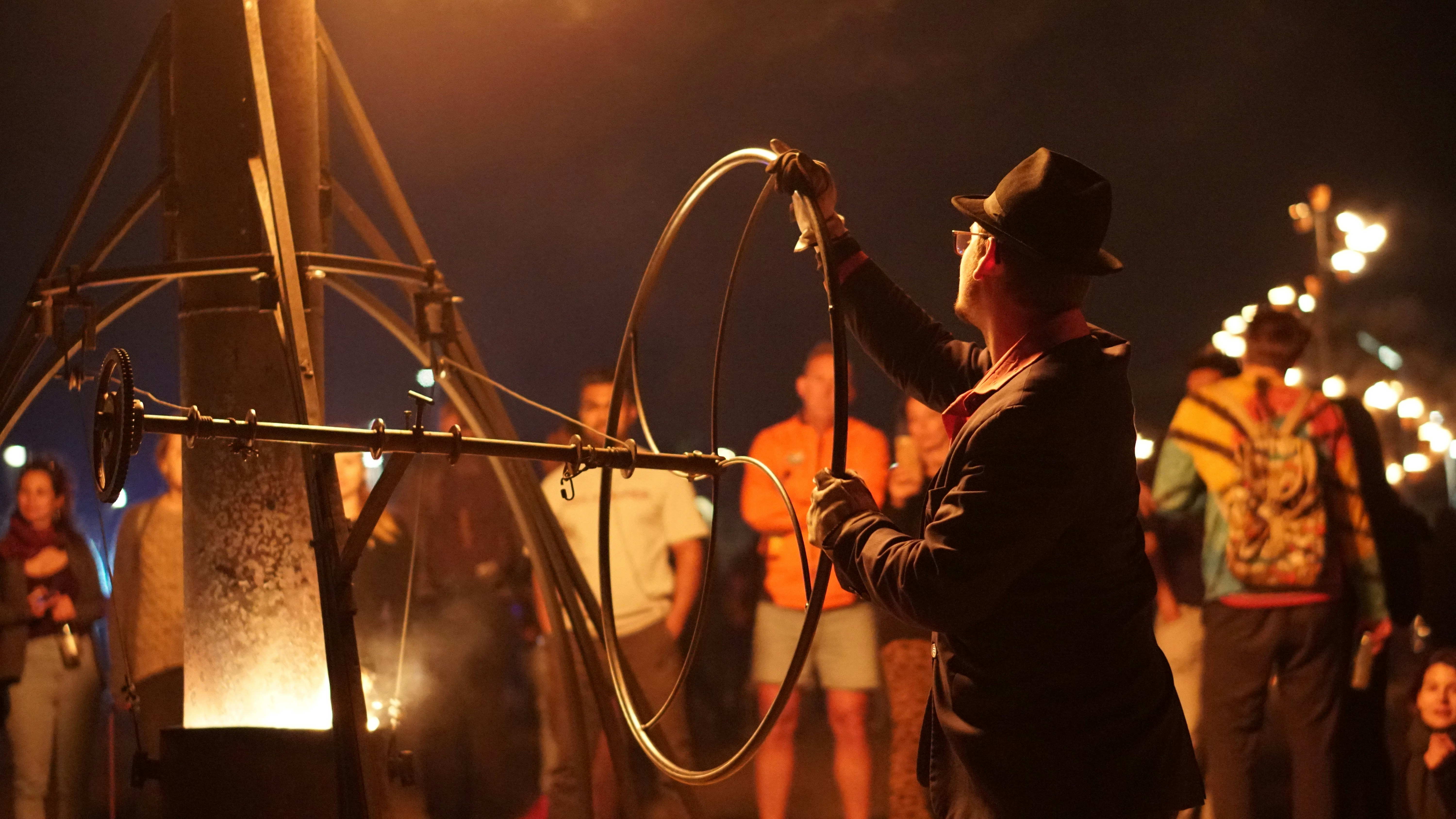 Circus Ringmaster in a Neon Night
