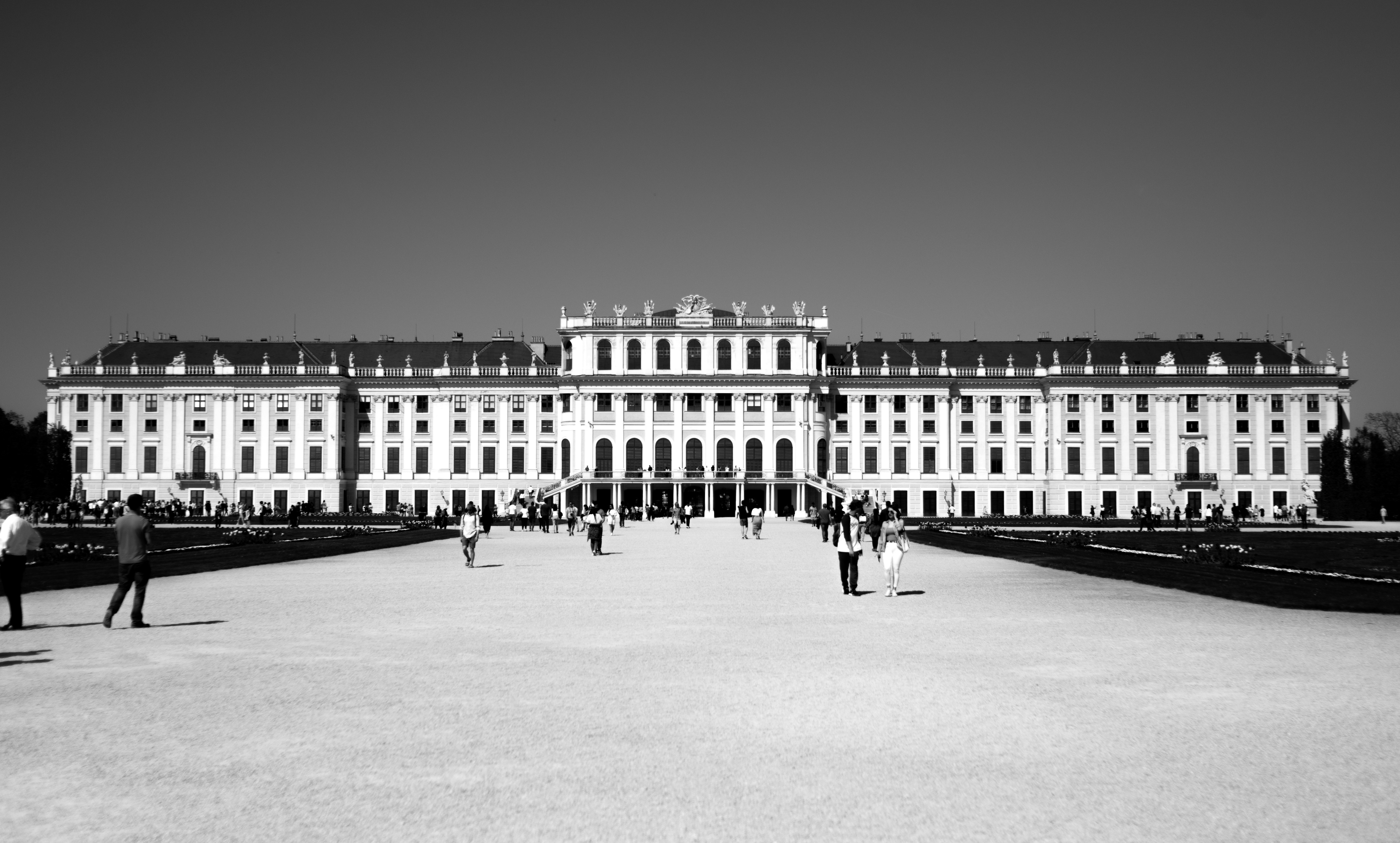 Grayscale photography of people waking front of building photo – Free ...