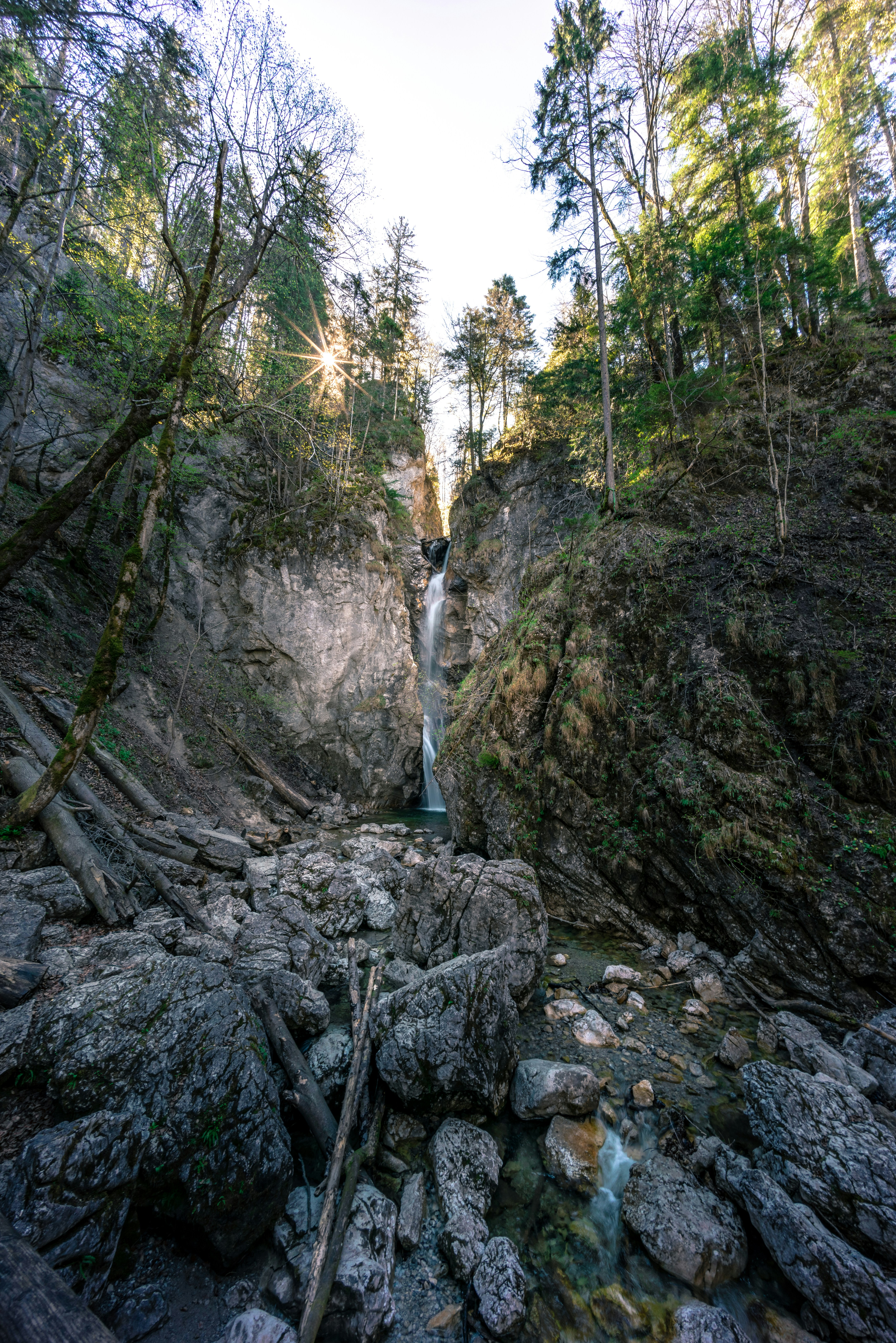 Waterfalls in forest photo – Free Lainbachfall - oberer wasserfall ...