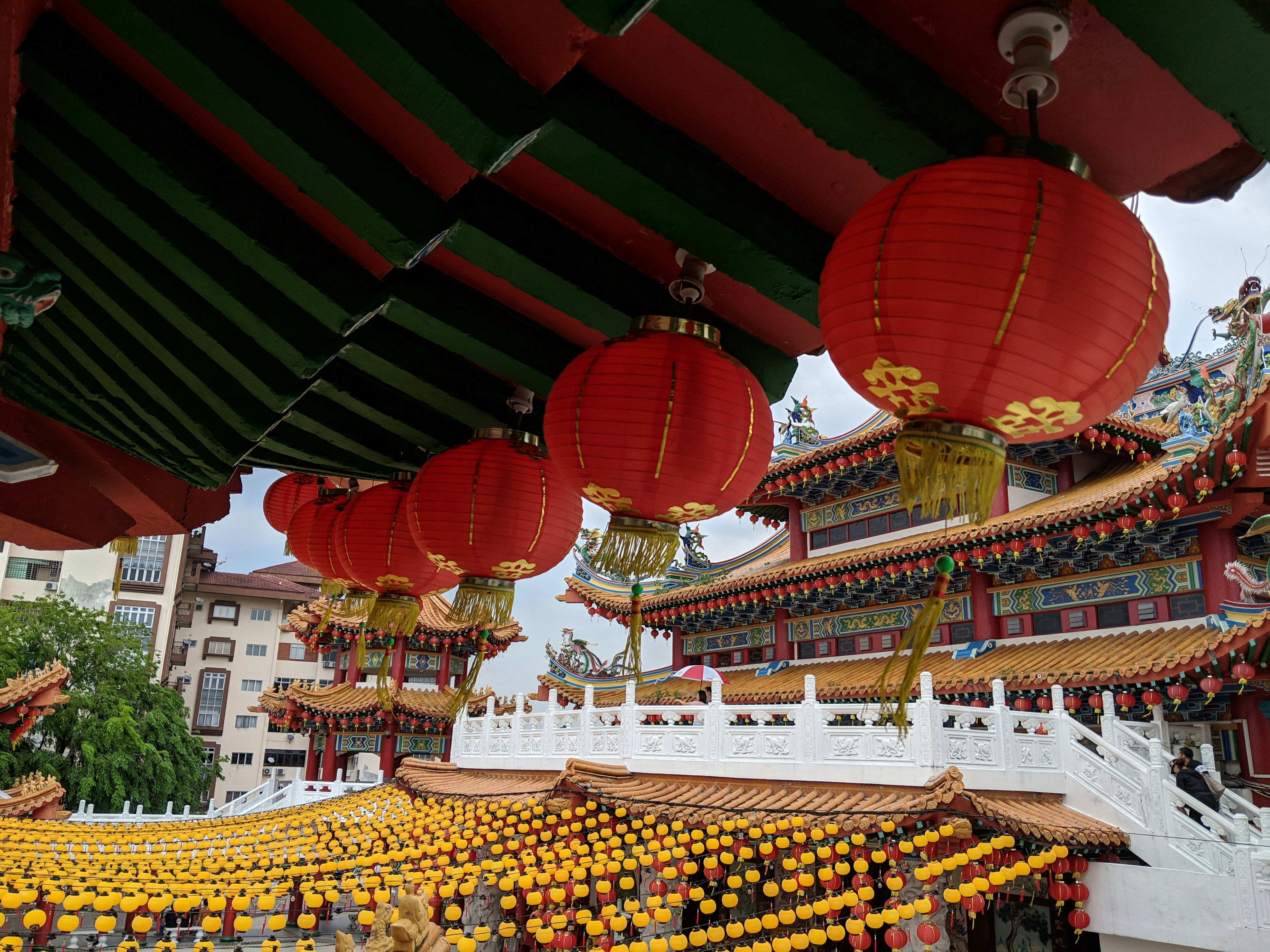 Lantern Corridor Above a Temple Courtyard