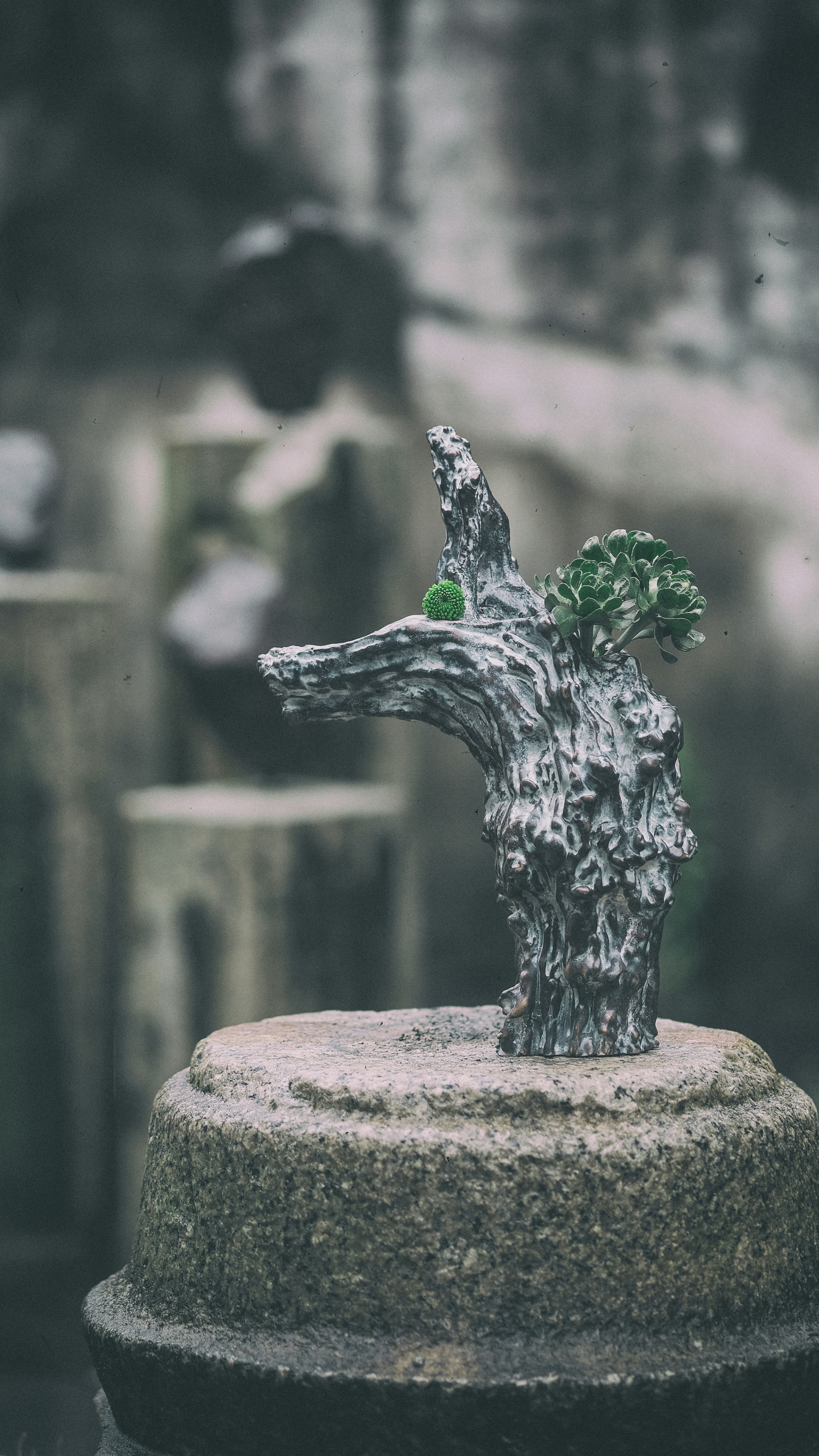 Grey concrete tree branch on grey concrete pedestal photo – Free Grey ...