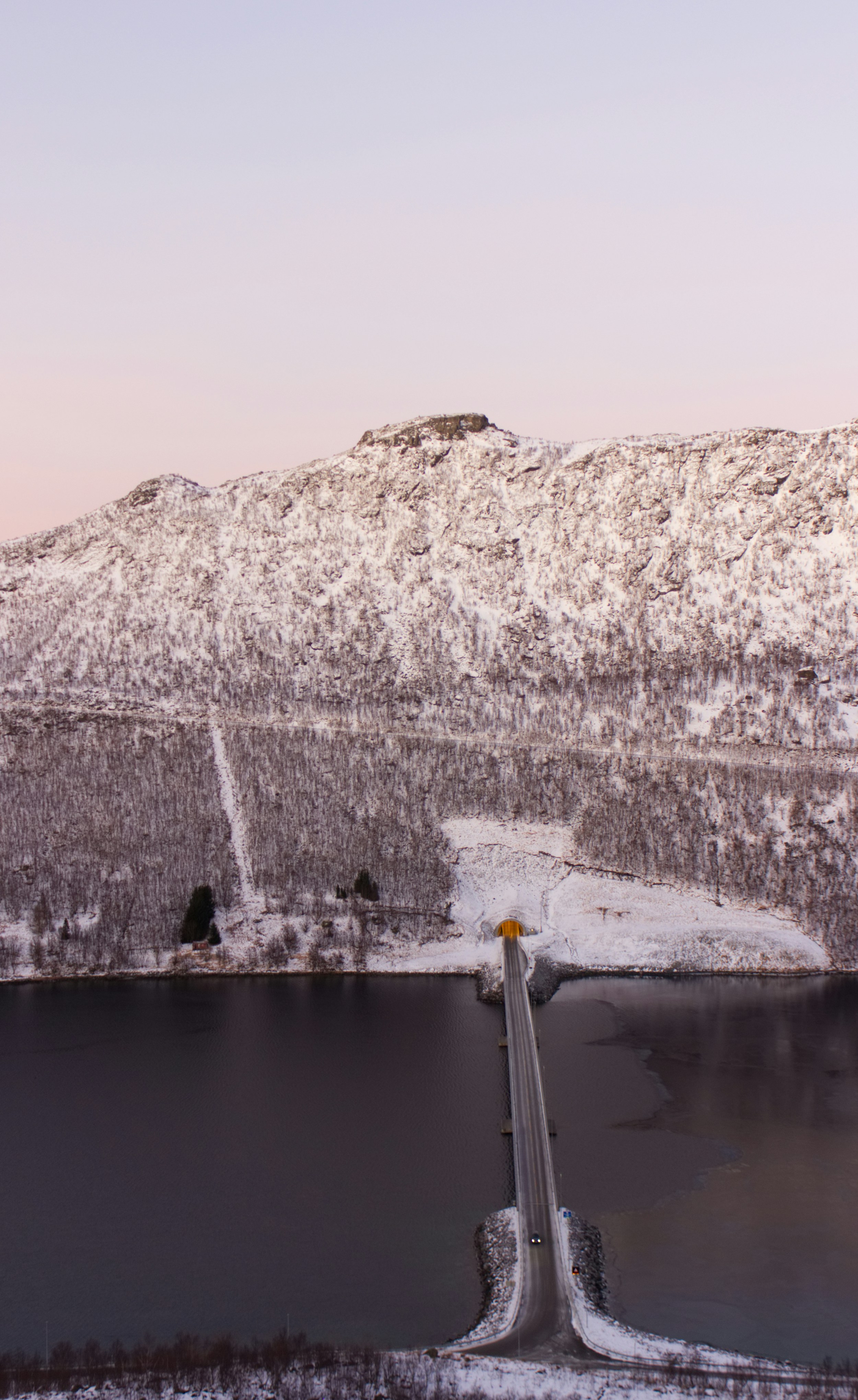 Snowbound Bridge Threading a Silent Valley