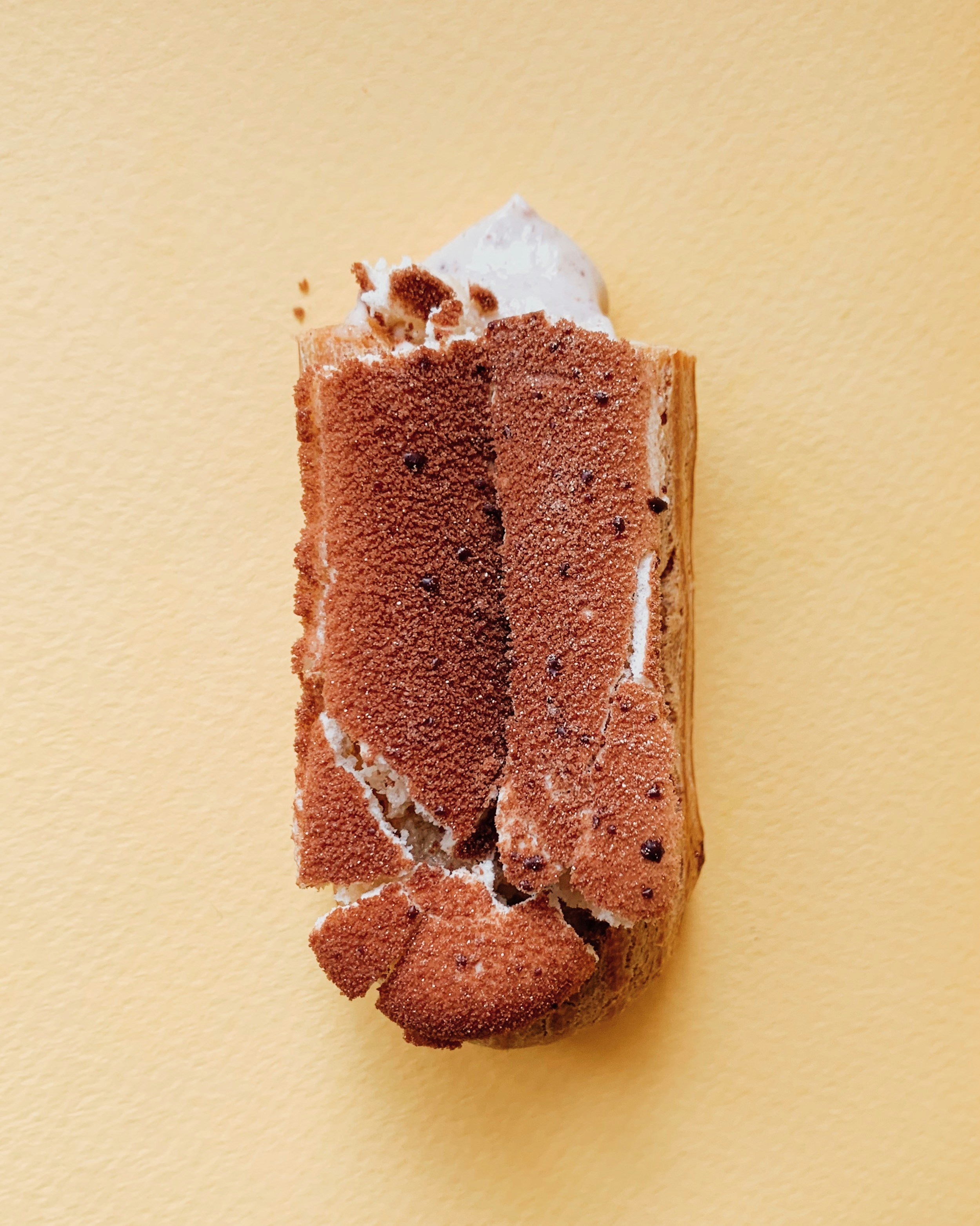 Crackling Cocoa Core: close-up of a crumbly chocolate cake slice
