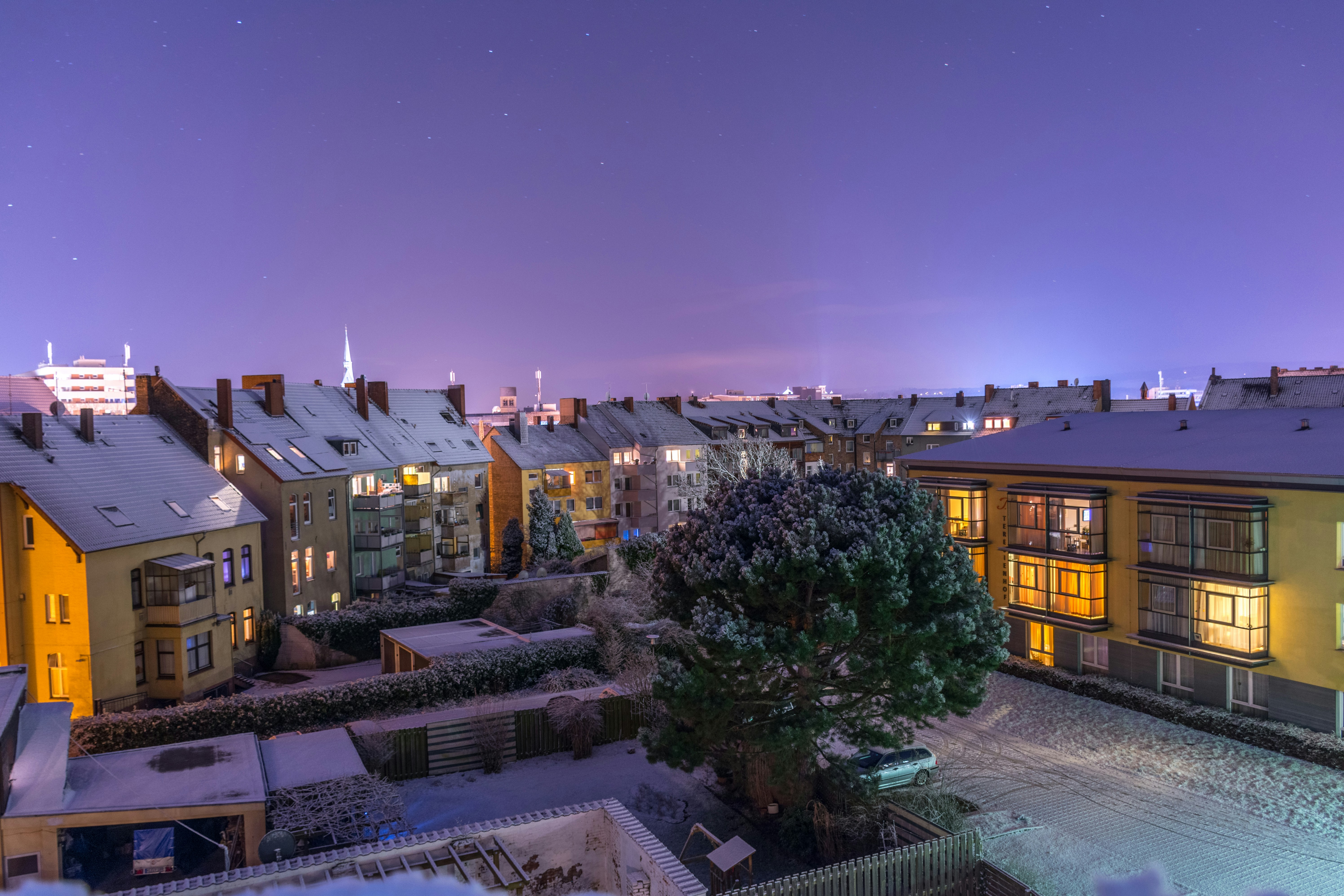 Aerial photography of tree near buildings photo – Free Neighborhood ...