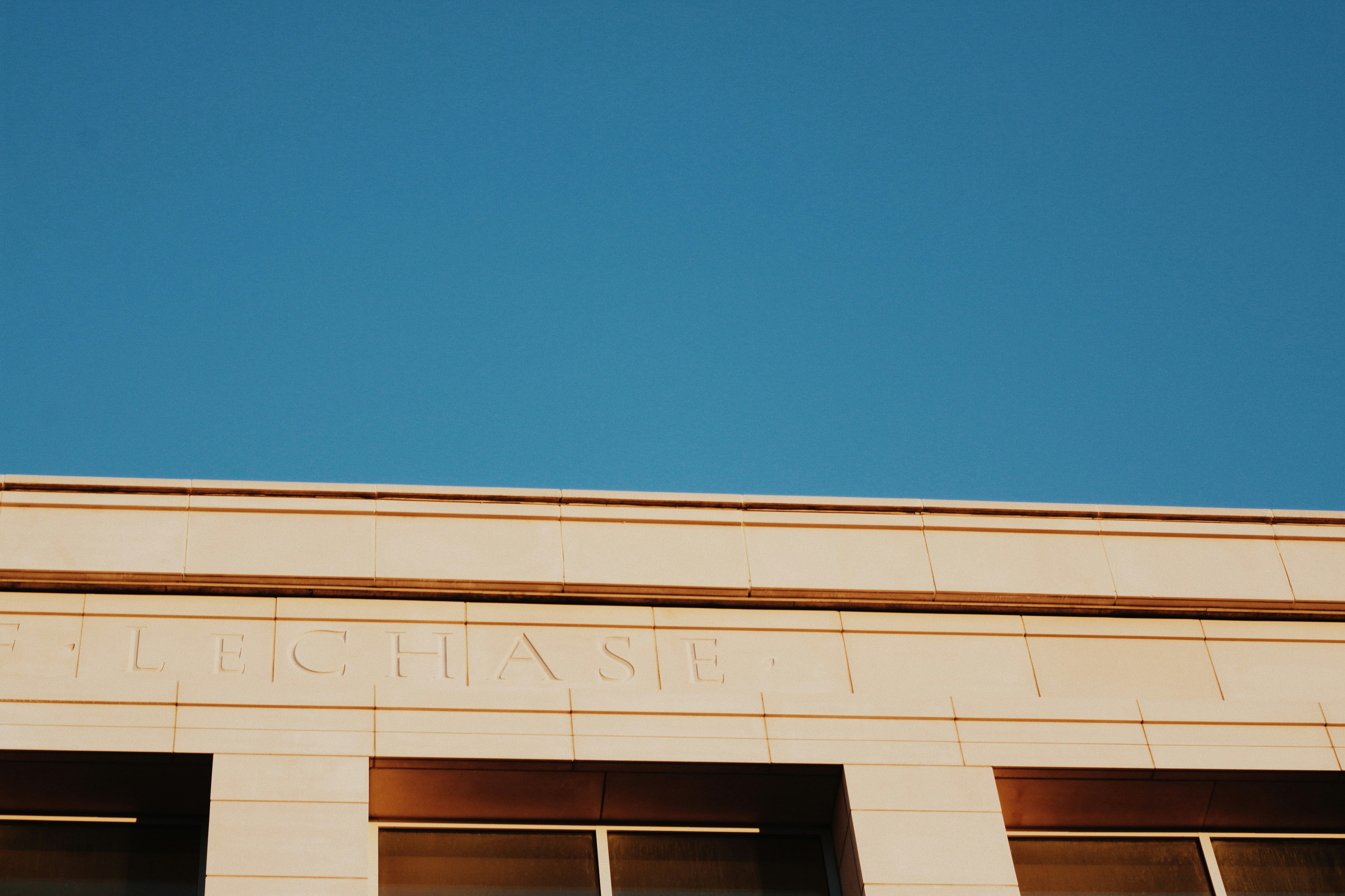 Minimalist Architecture Against a Clear Blue Sky