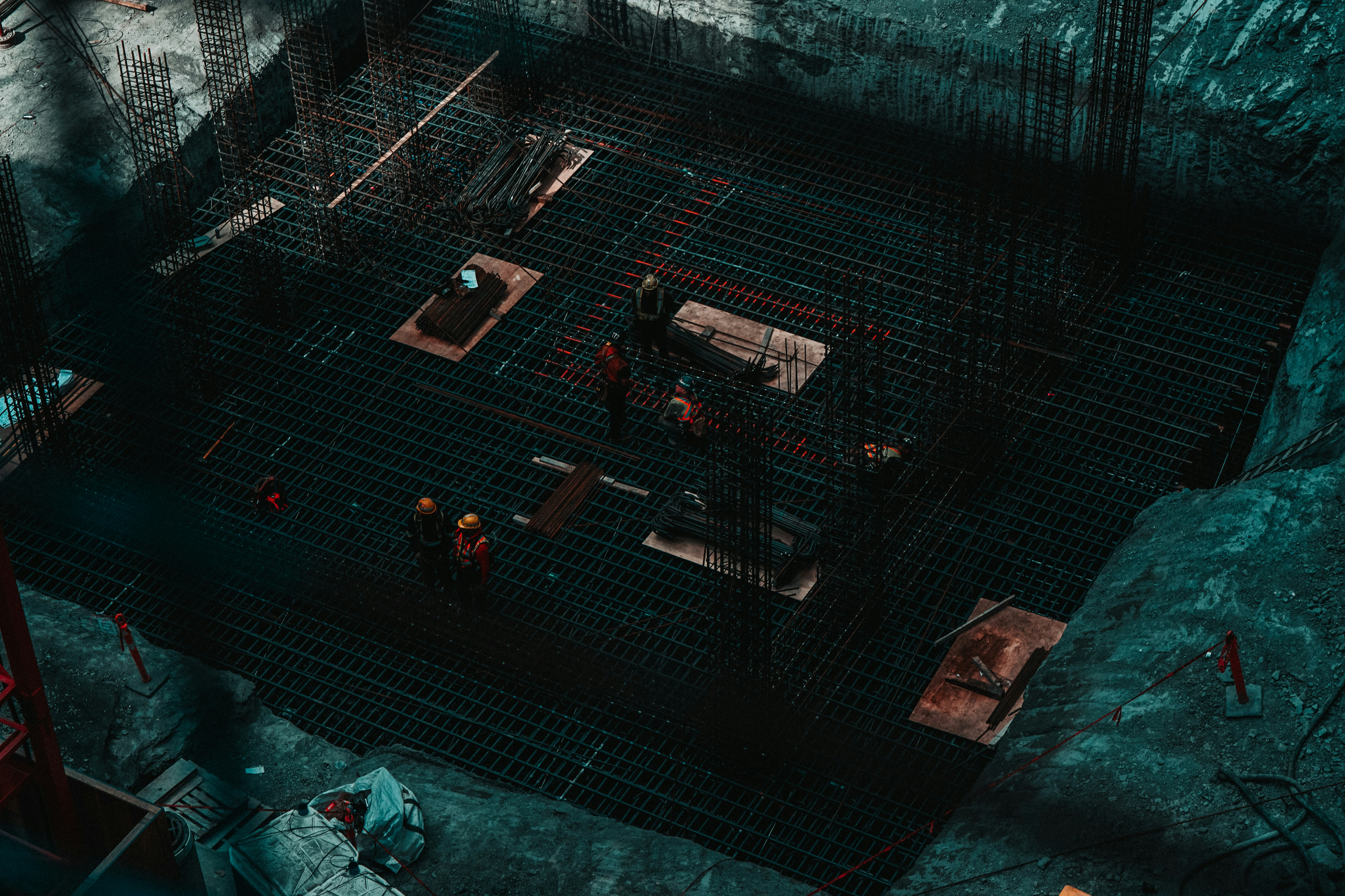 Night Shift at the Rebar Lattice: Foundations Taking Shape