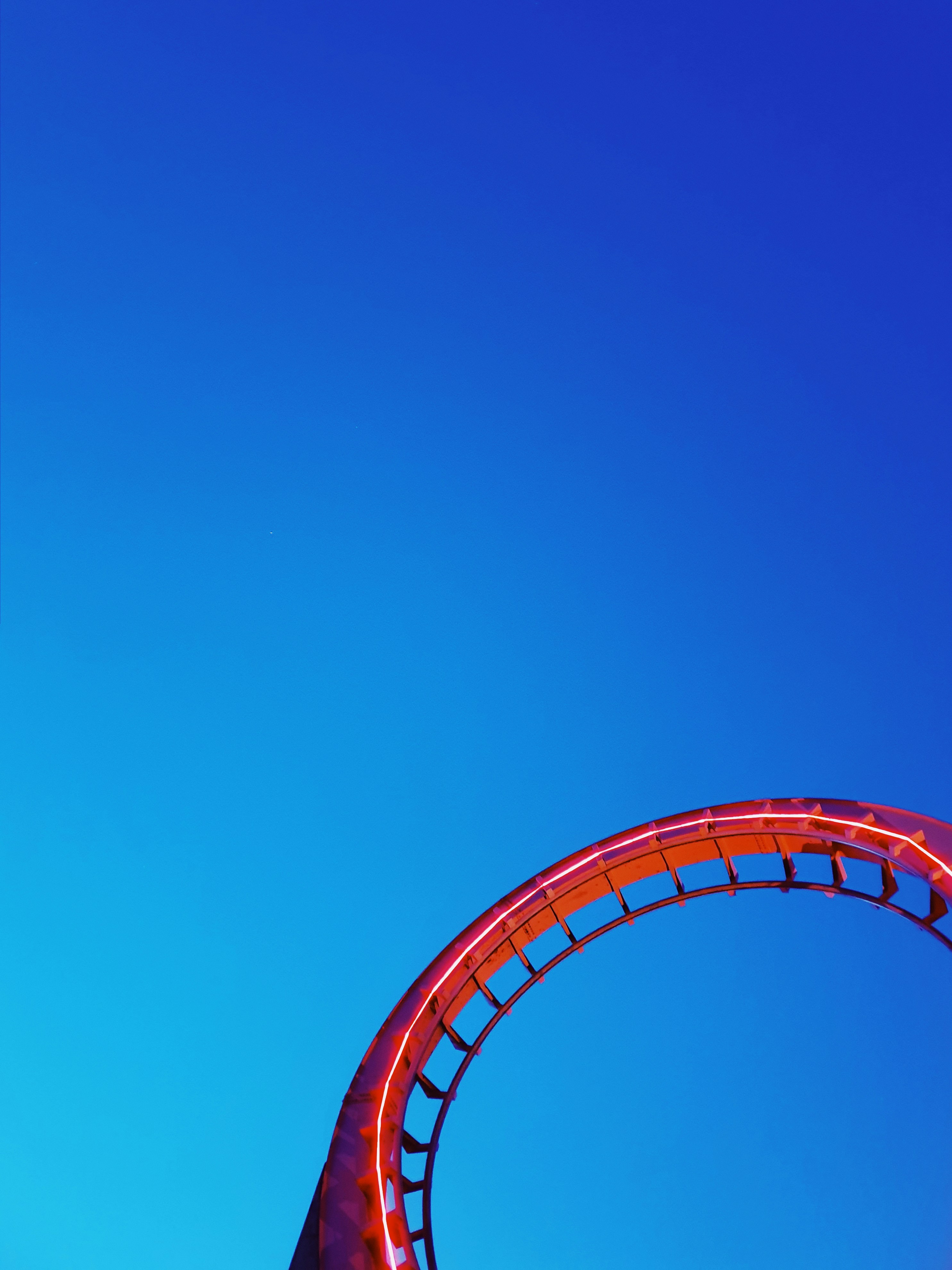 Crimson Loop Against a Cerulean Sky