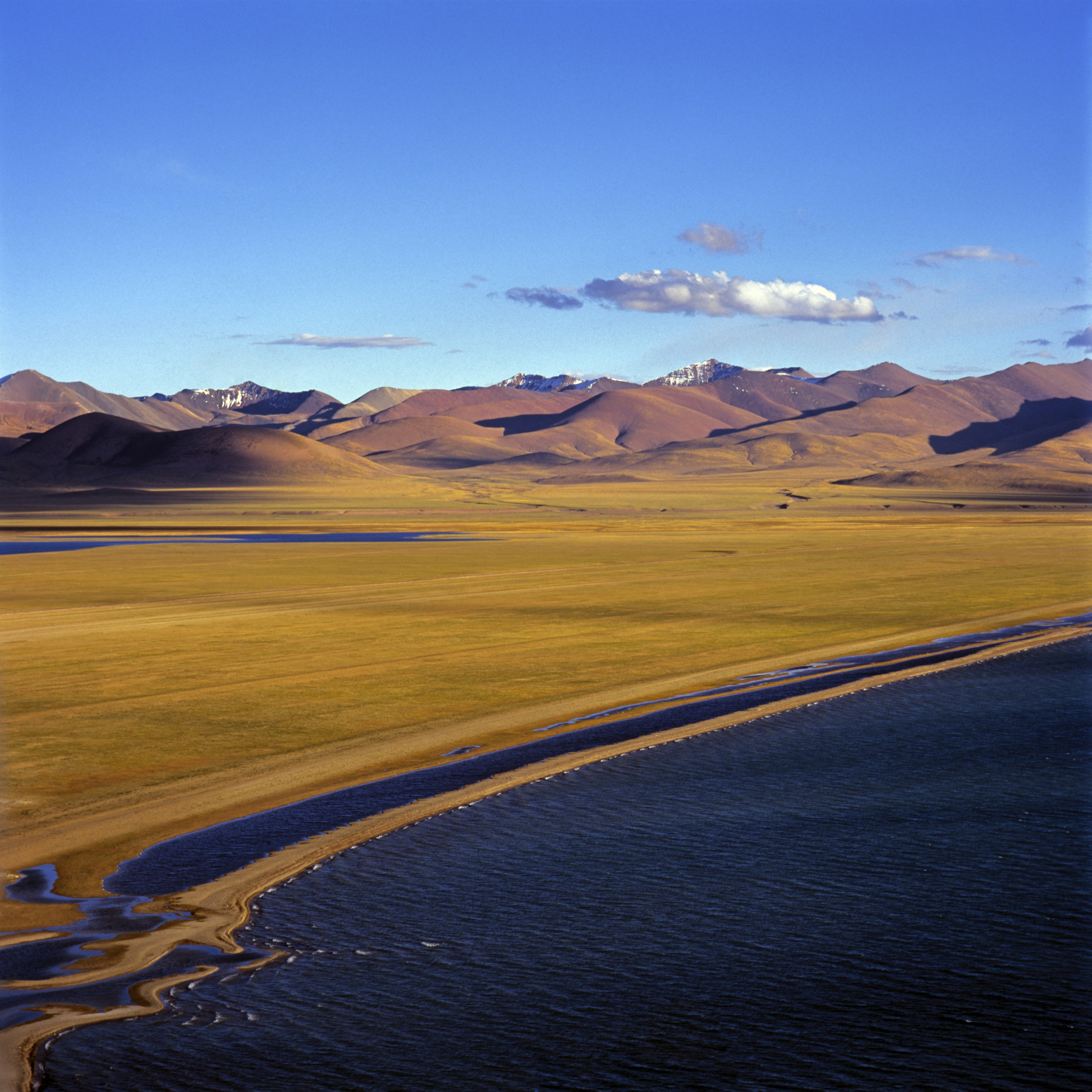 Desert River Mirage: Golden Plains Meeting a Silent Sky