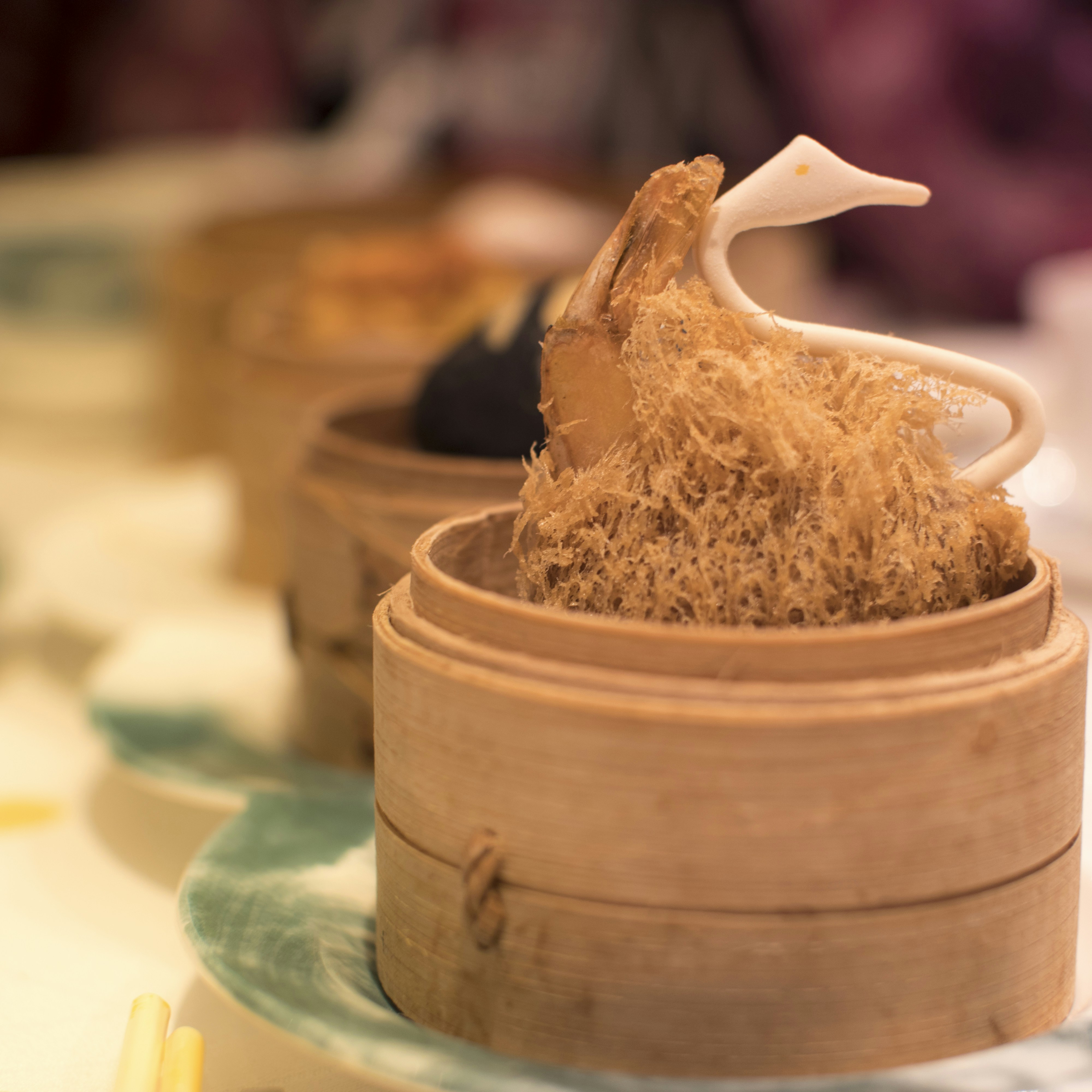 Tempura Crown Rising from a Bamboo Steamer