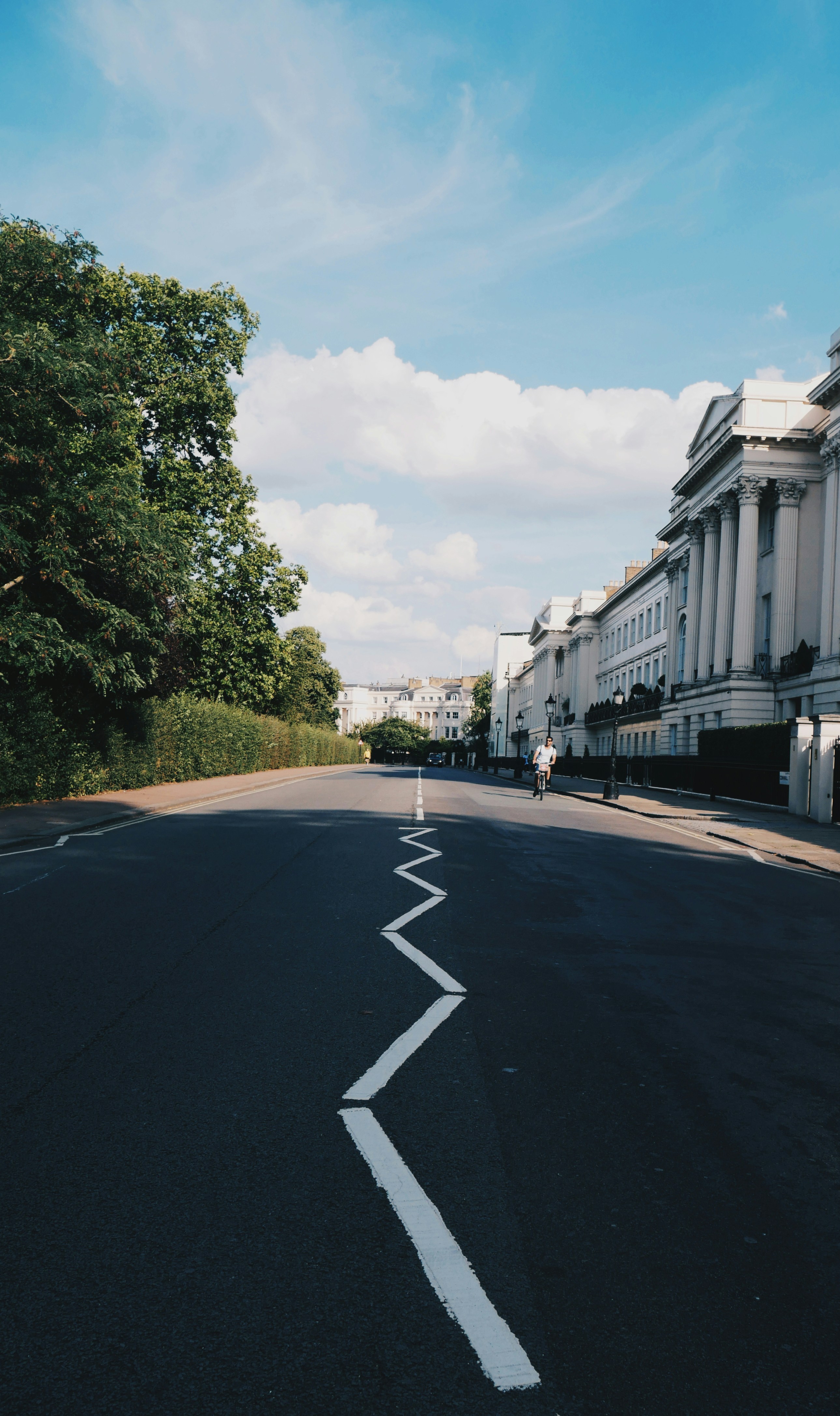 Zigzag Road Toward a White-Columned Horizon
