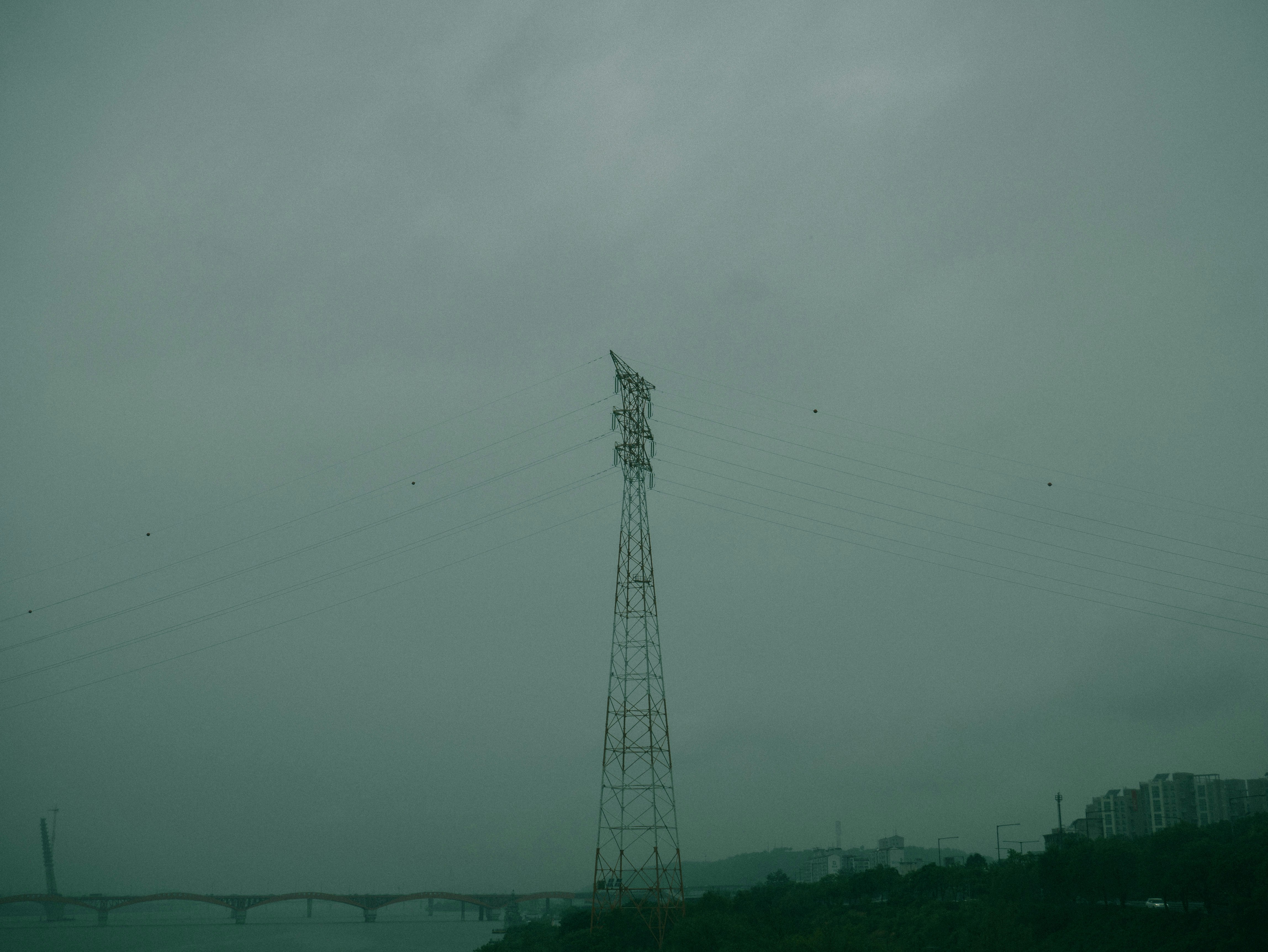 Tower Amid a Misty Horizon