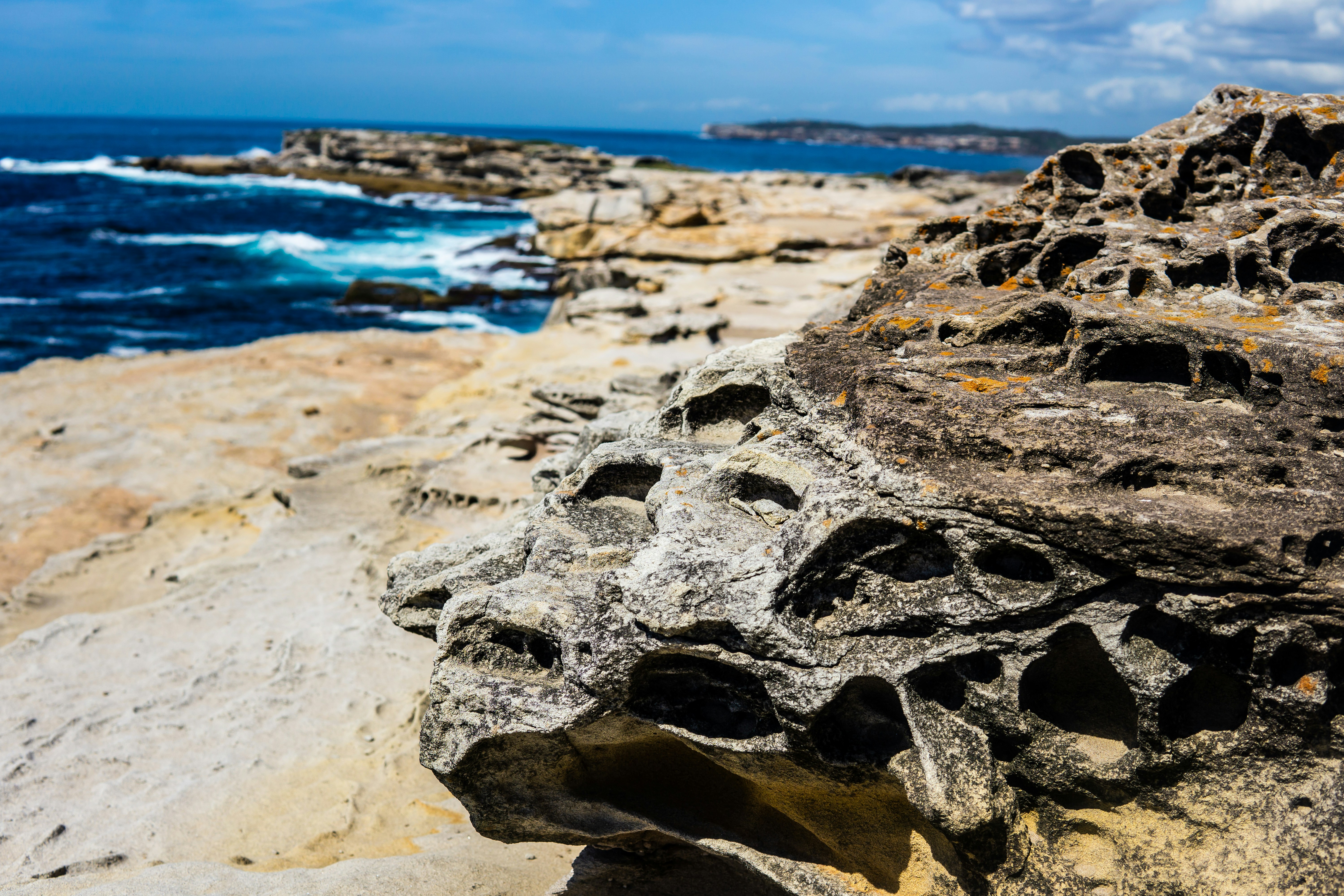 Lava-worn Tidal Steps by the Sea