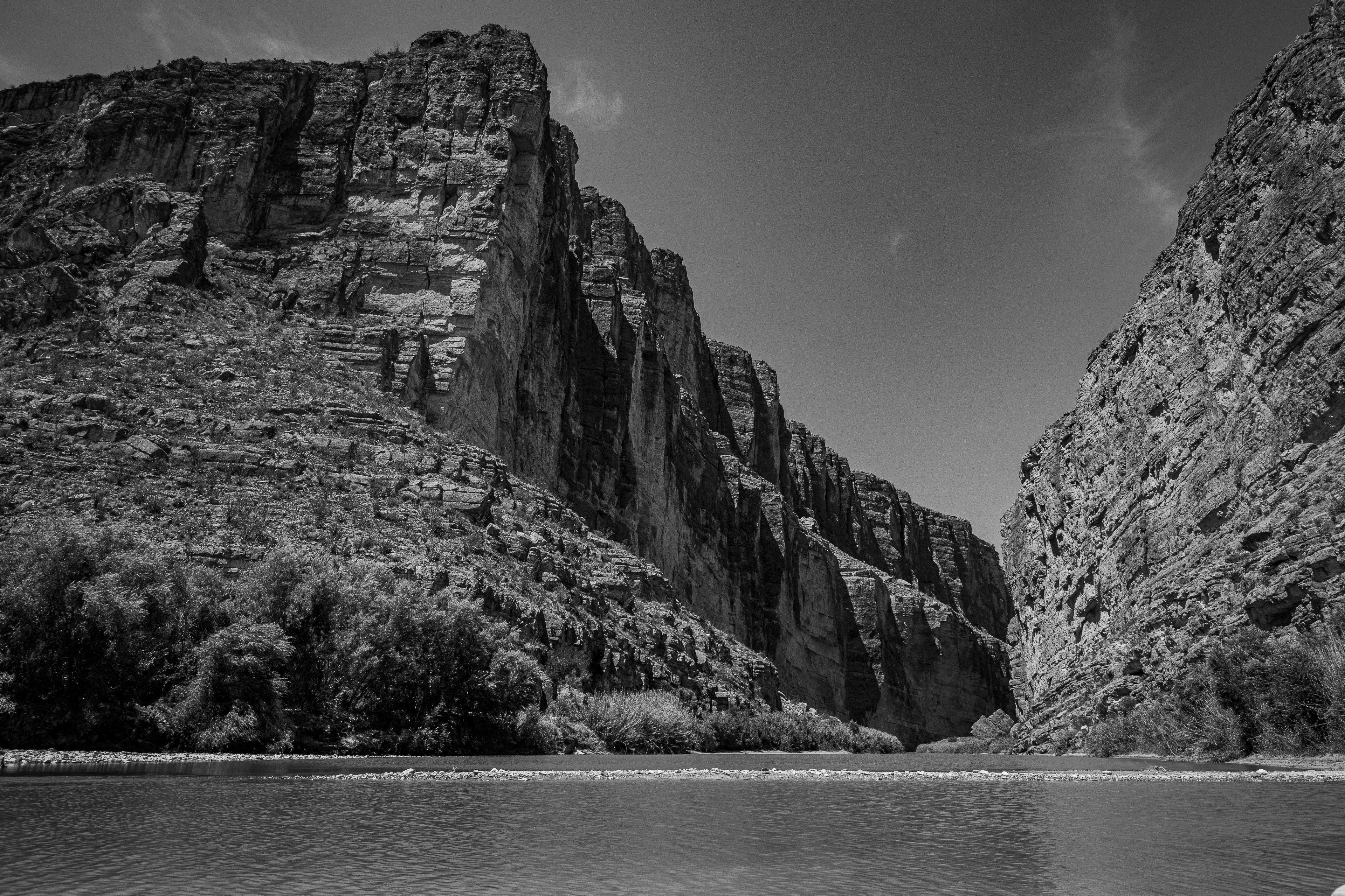 Monochrome Majesty in a Canyon's Embrace