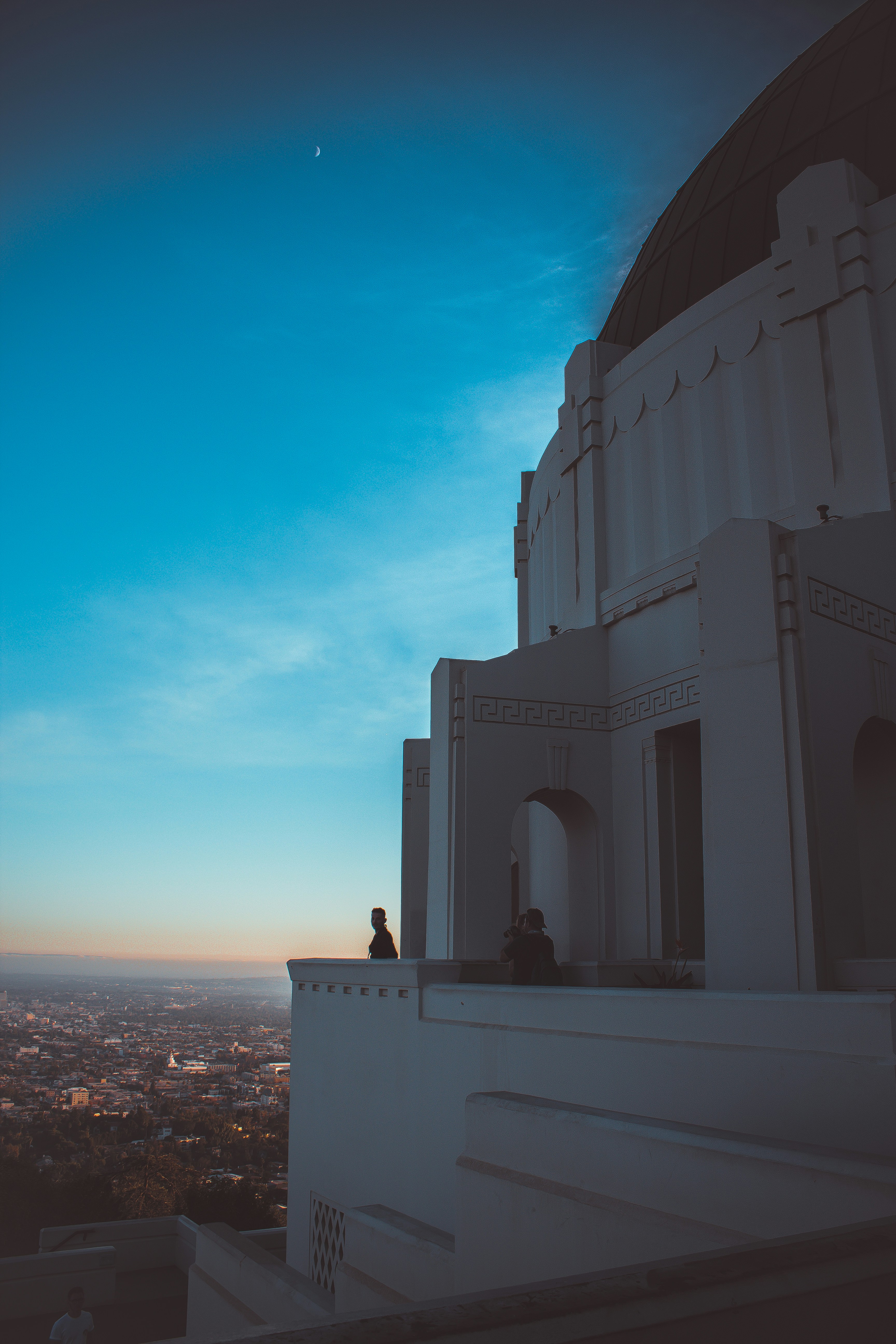 Terraced Observatory Duo Against a Dusk Skyline