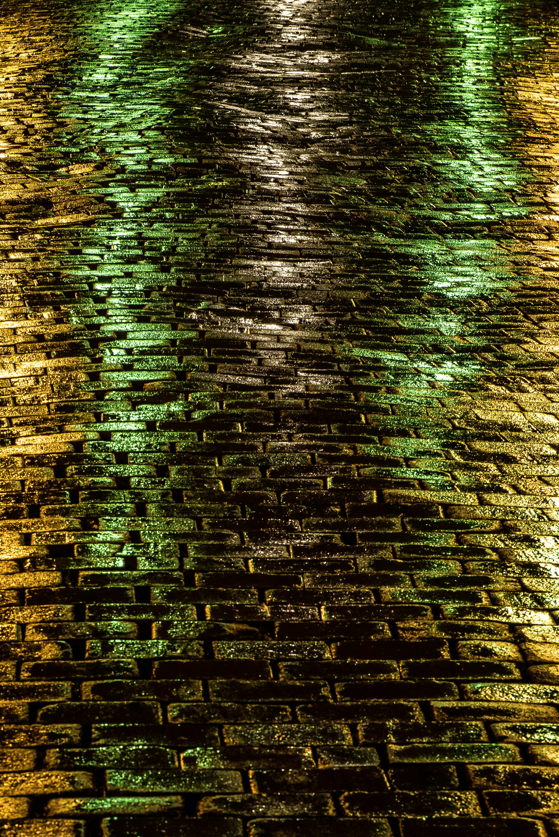 Emerald Veil over Embered Cobblestones