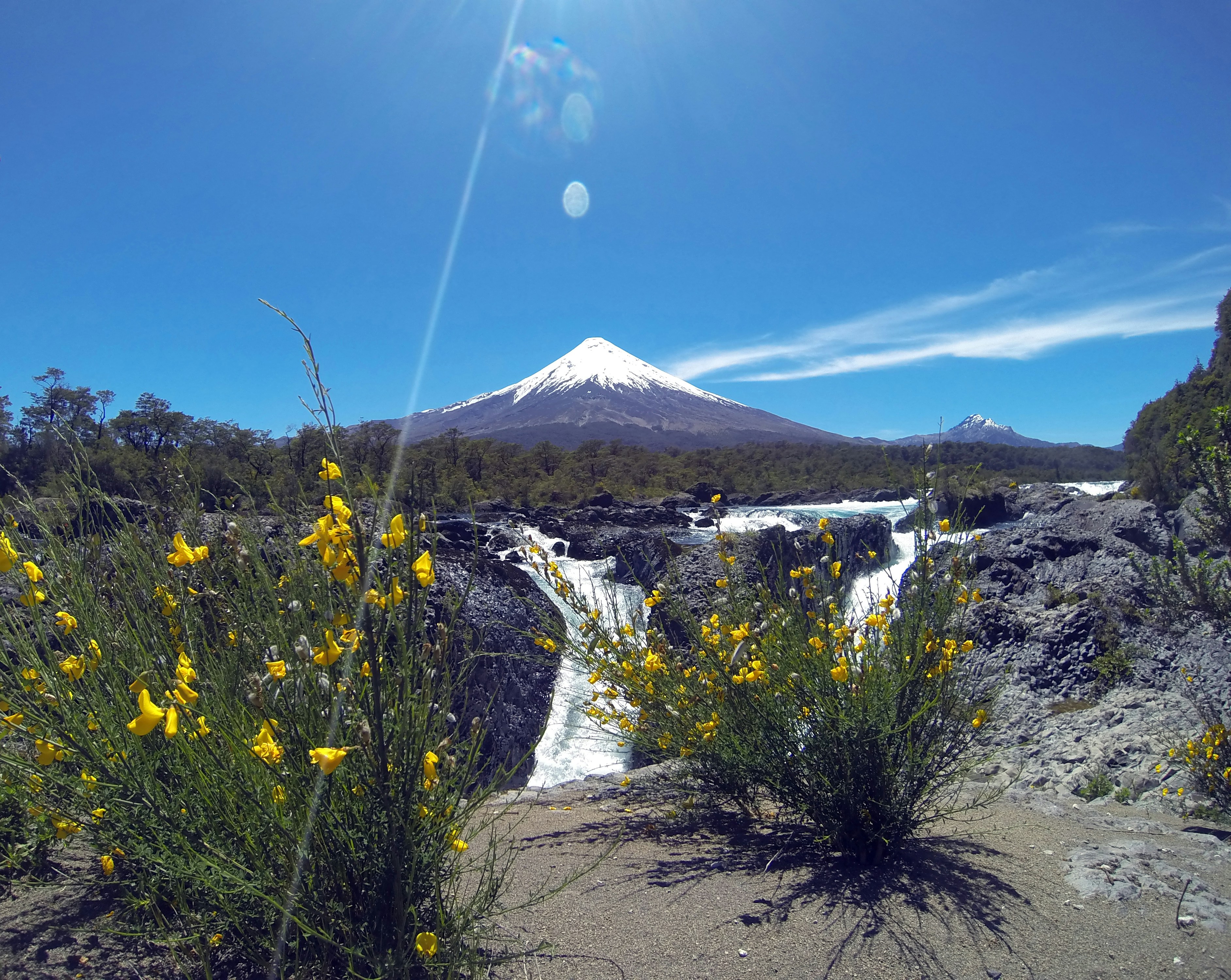Flowing lake near field viewing mountain covered with snow photo – Free ...