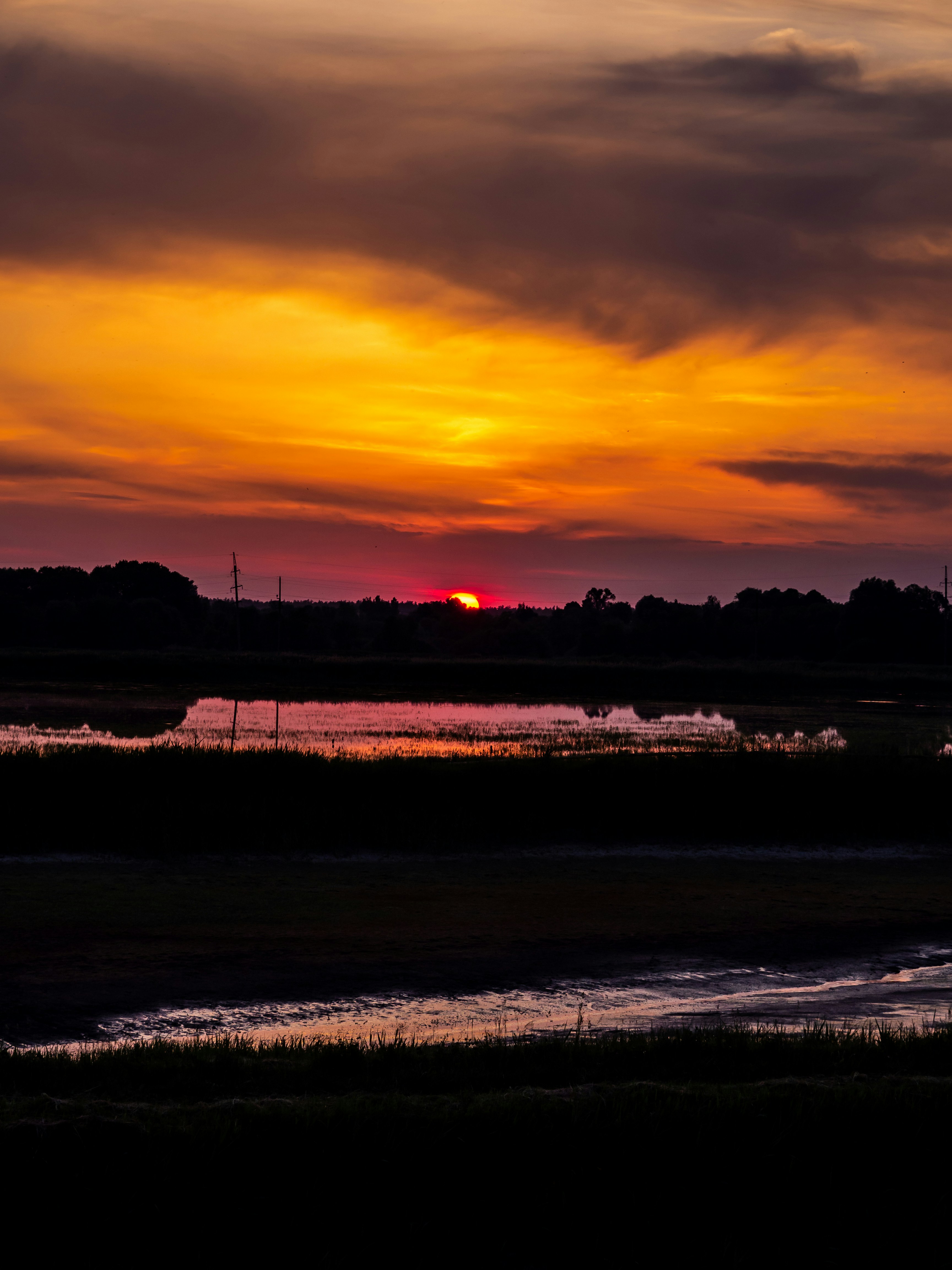 Ember at Dusk: A Narrow Sunset Over Quiet Marsh