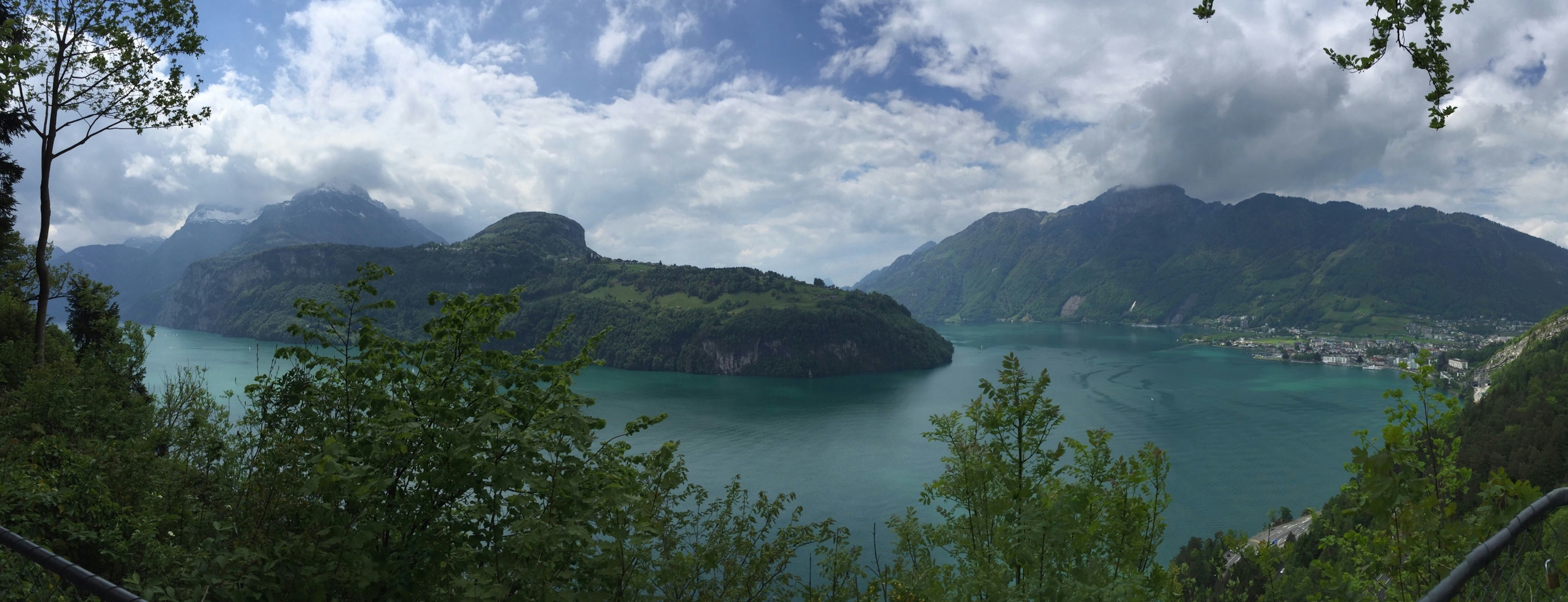 Verdant Isle Framed by Alpine Waters