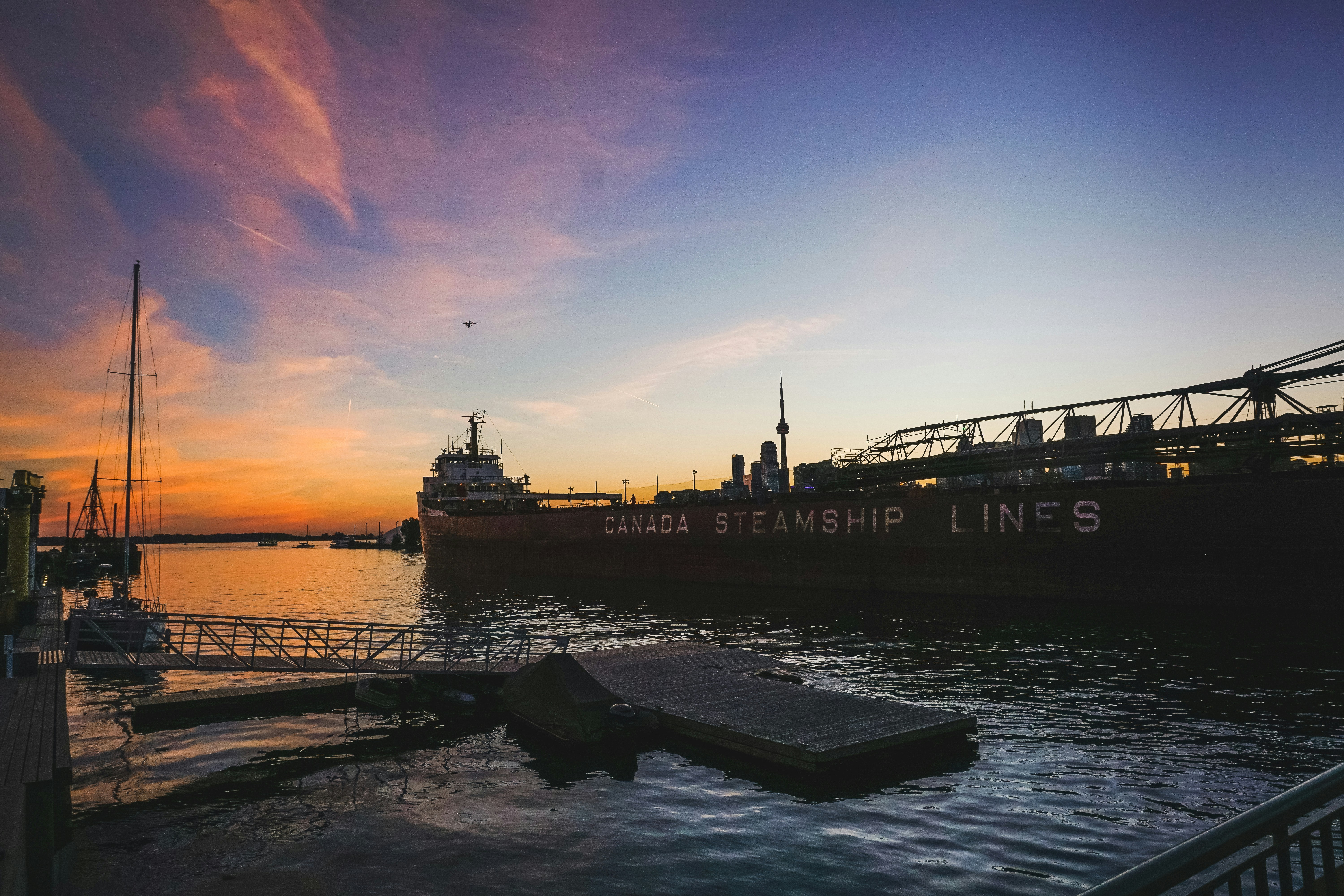 Amber Dusk Over Canada Steamship Lines at Quiet Harbour