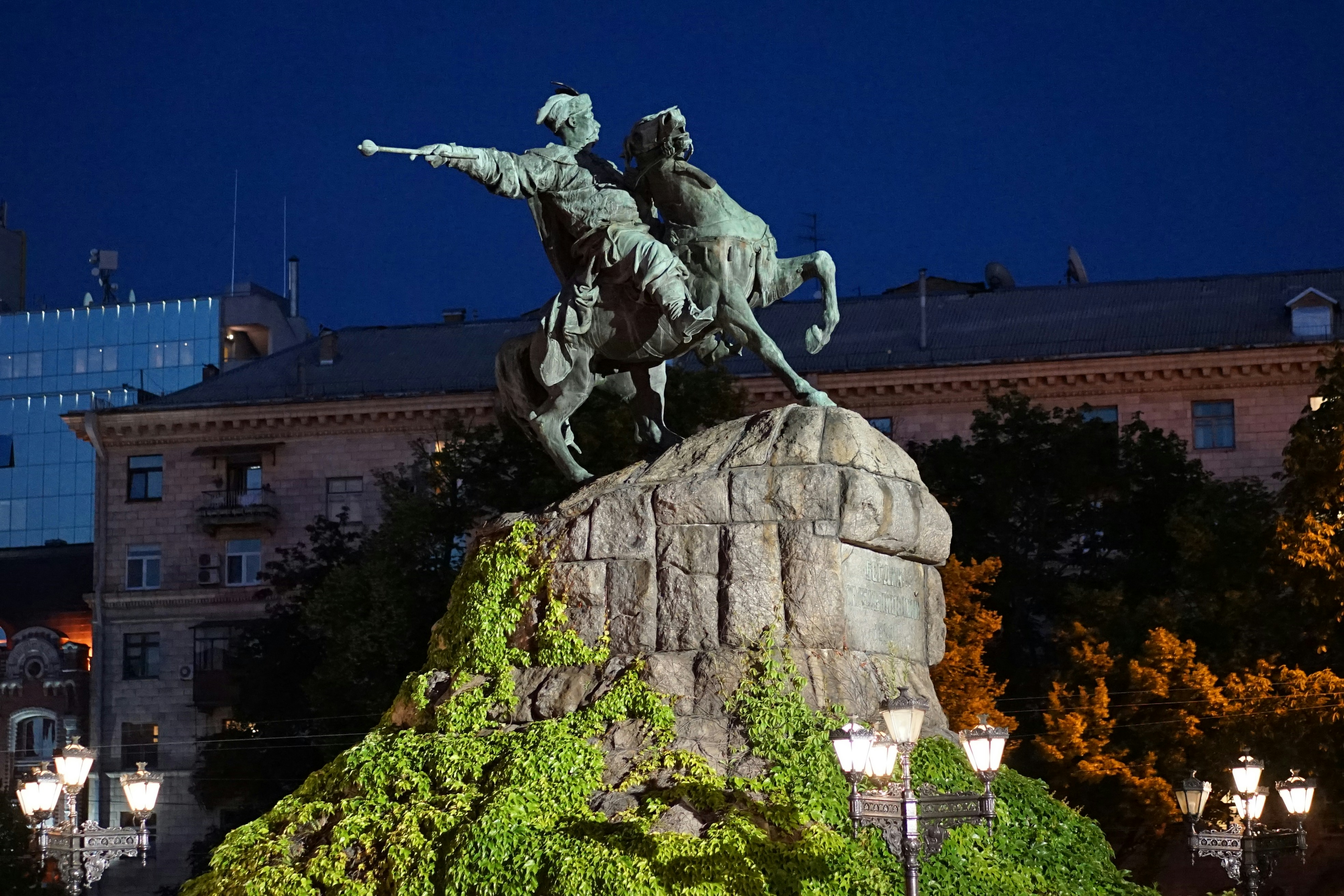 man riding on horse statue