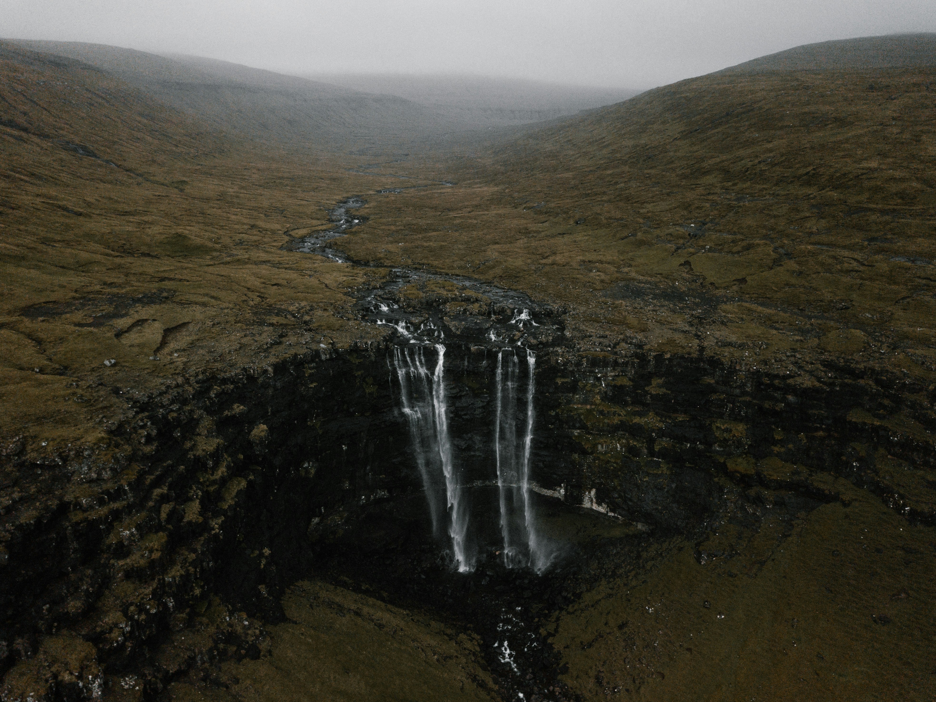 Aerial photography of waterfalls photo – Free Faroe islands Image on ...