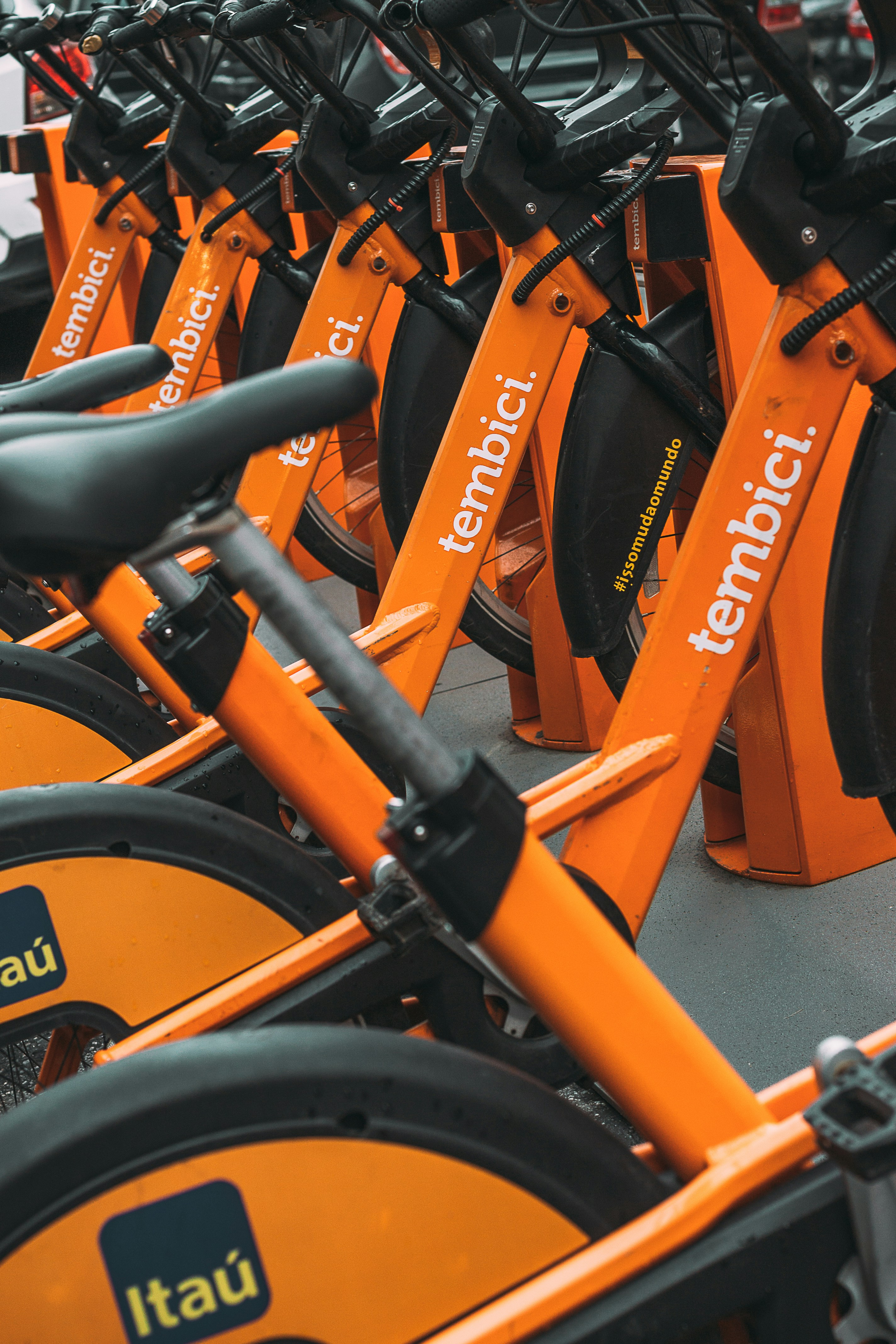 Orange Tembici spin bike lot photo – Free Vehicle Image on Unsplash