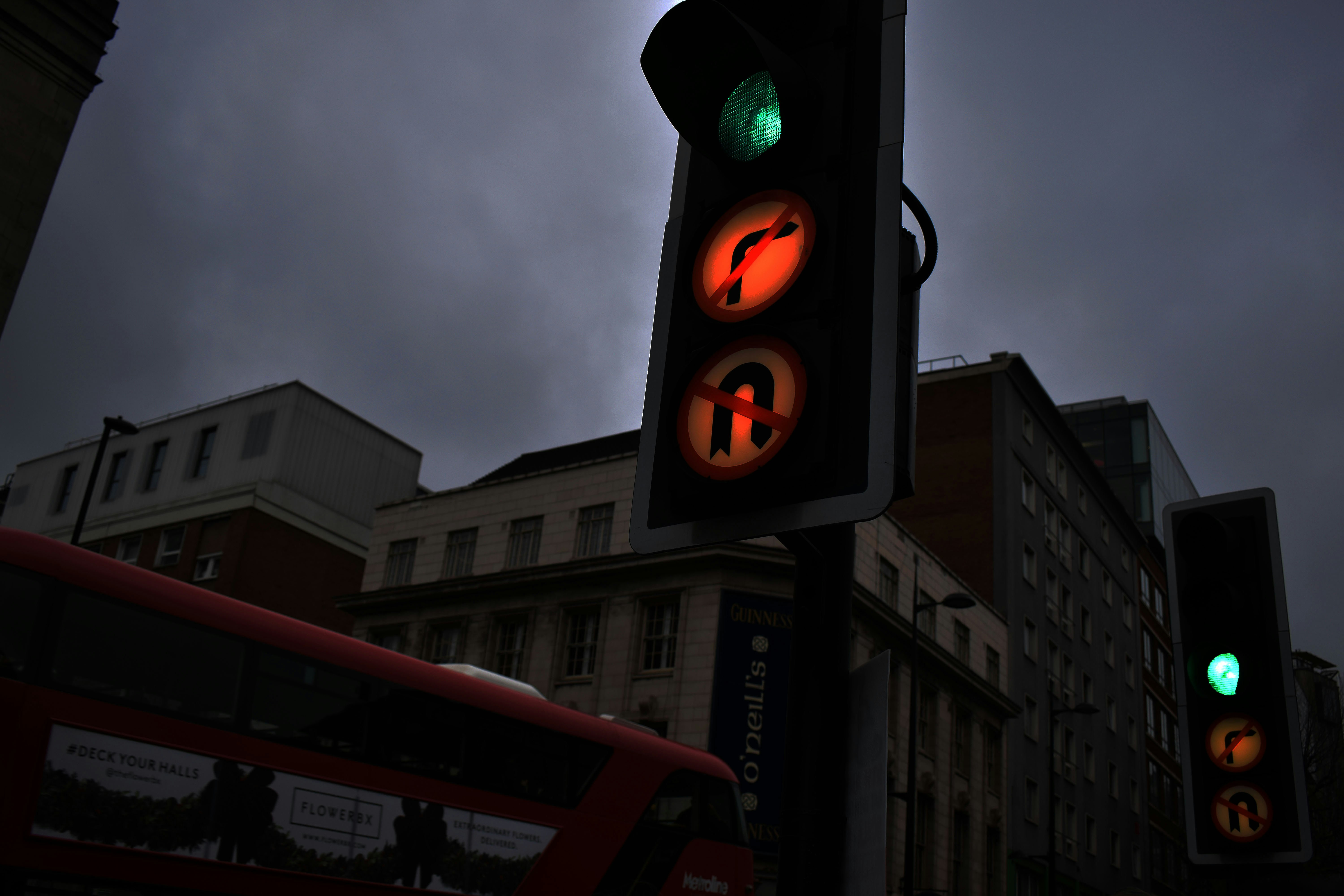 Red Signal at Dusk: A Quiet London Street