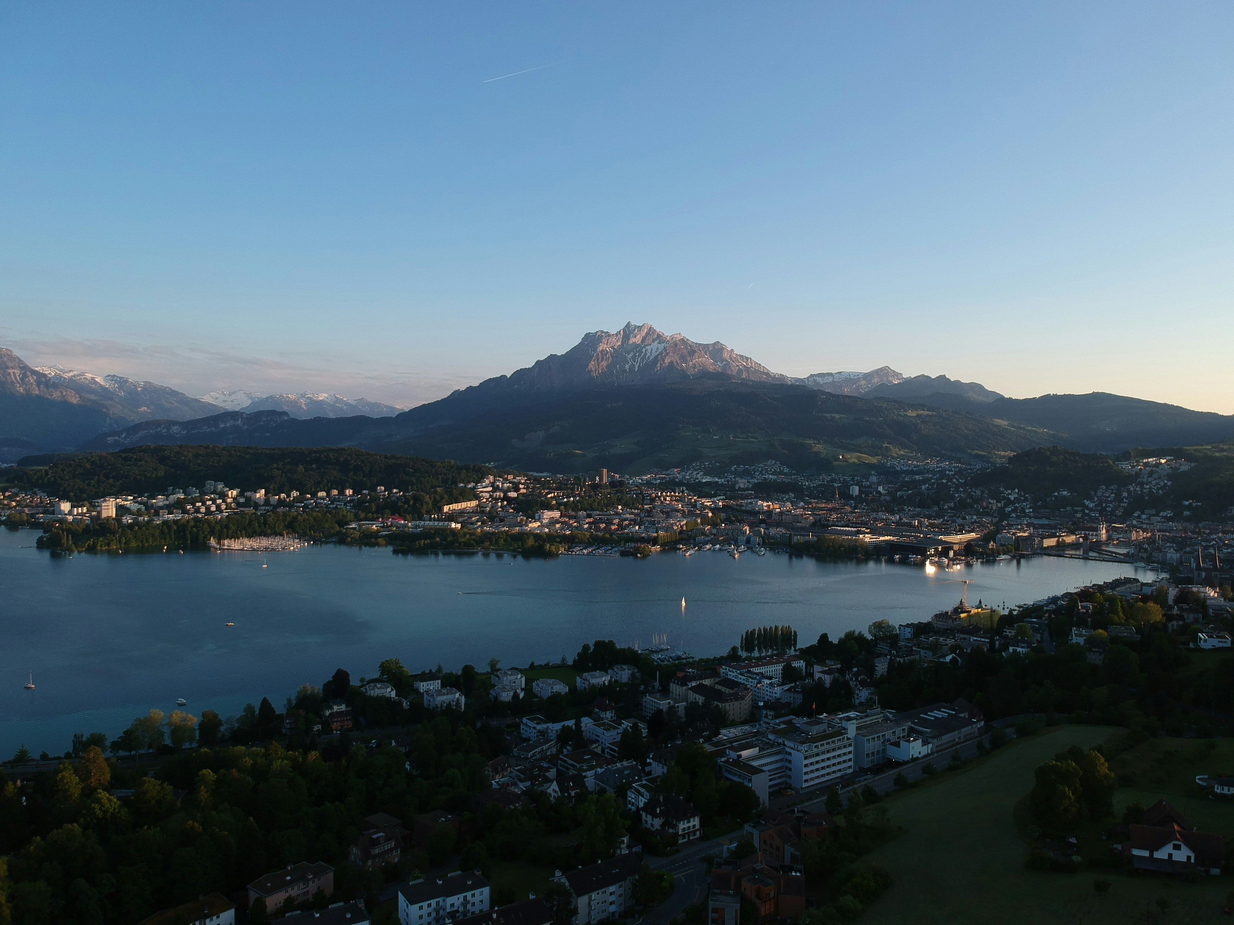 Serenity Over Lake and Mountains