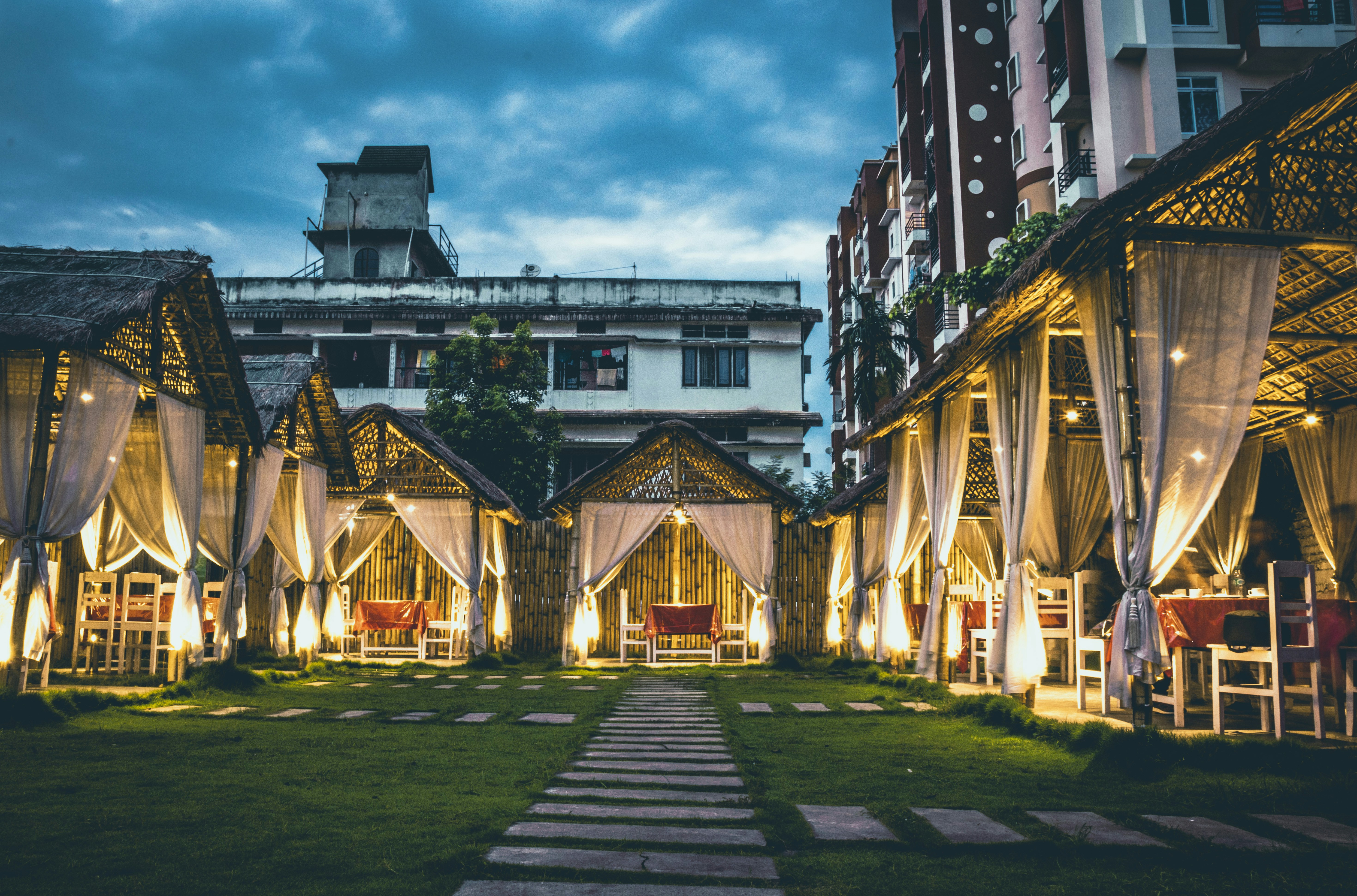 gazebo lighted houses