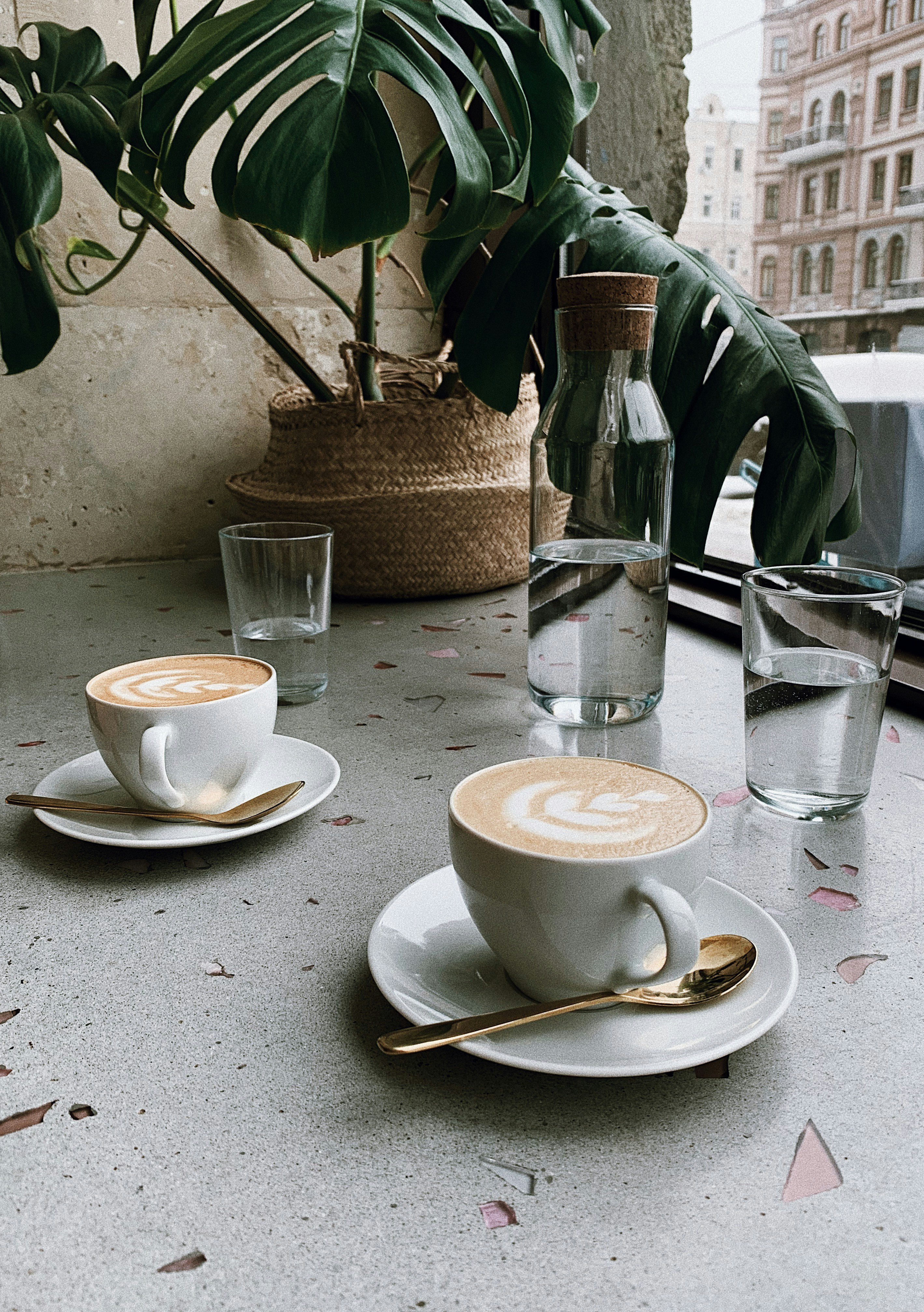 Two Cups, One Quiet Window: A Sunlit Café Moment