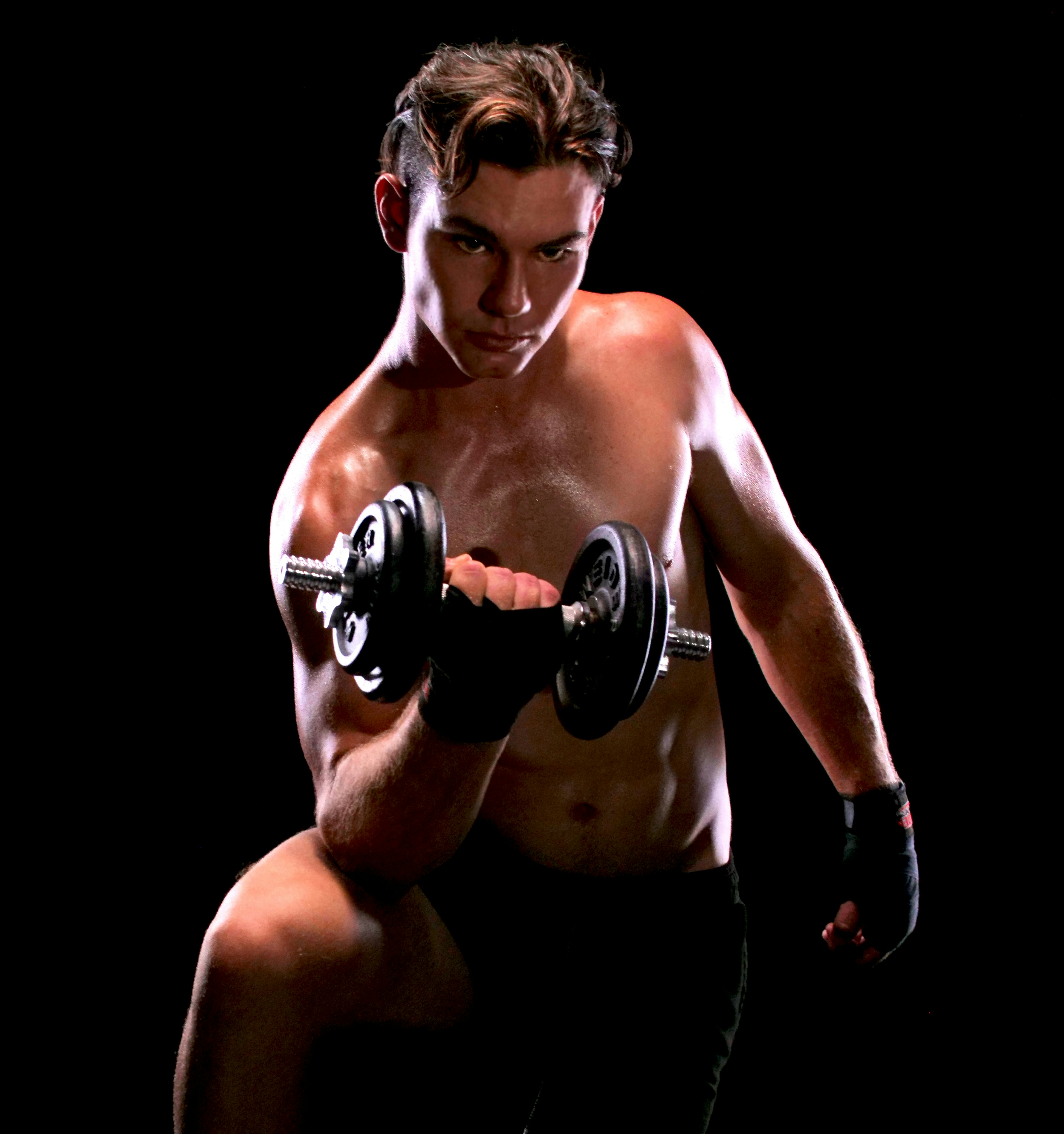 Man with black dumbbell close-up photography photo – Free Black Image ...