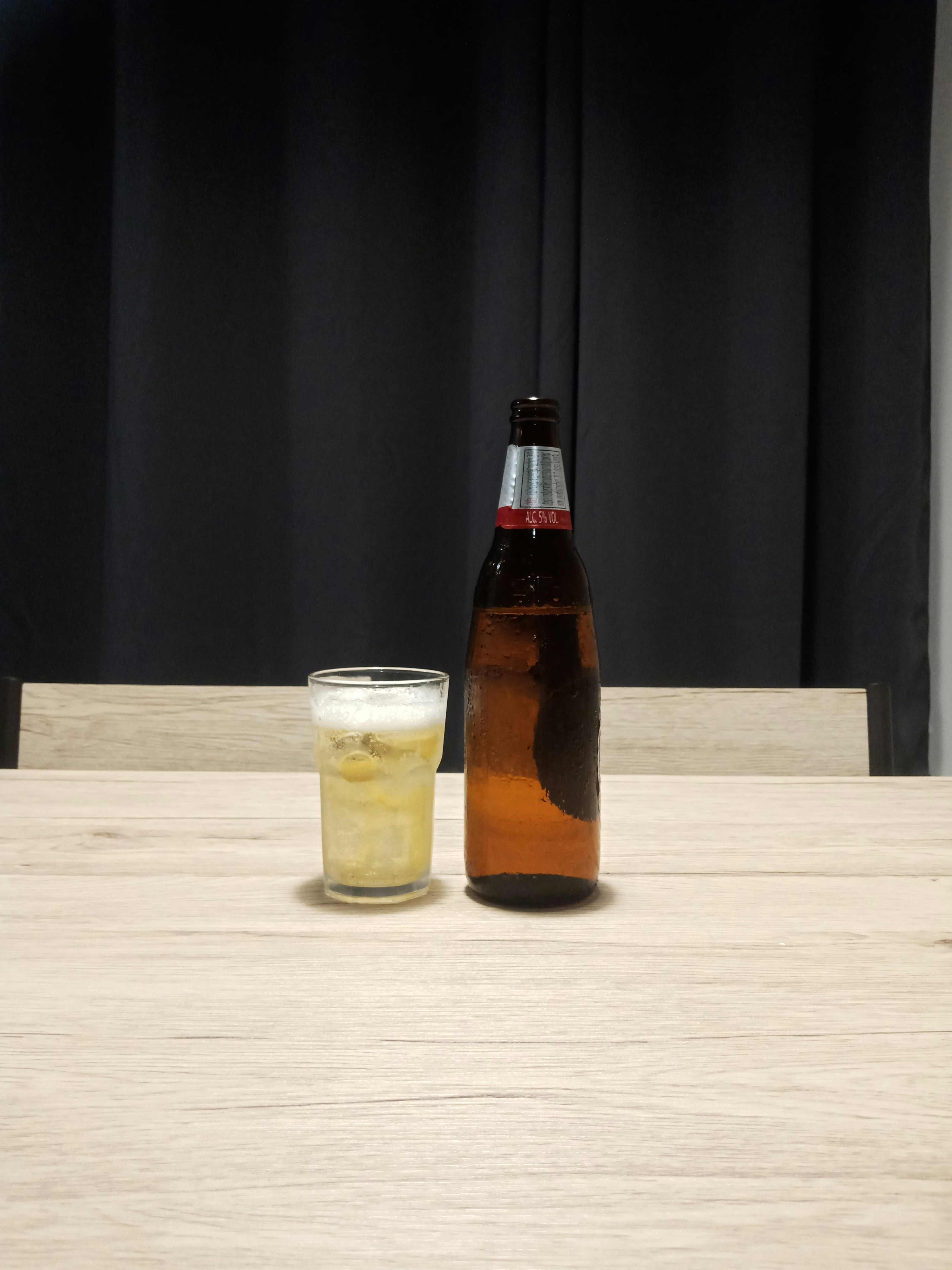 Chilled Beverage Duo on Rustic Table
