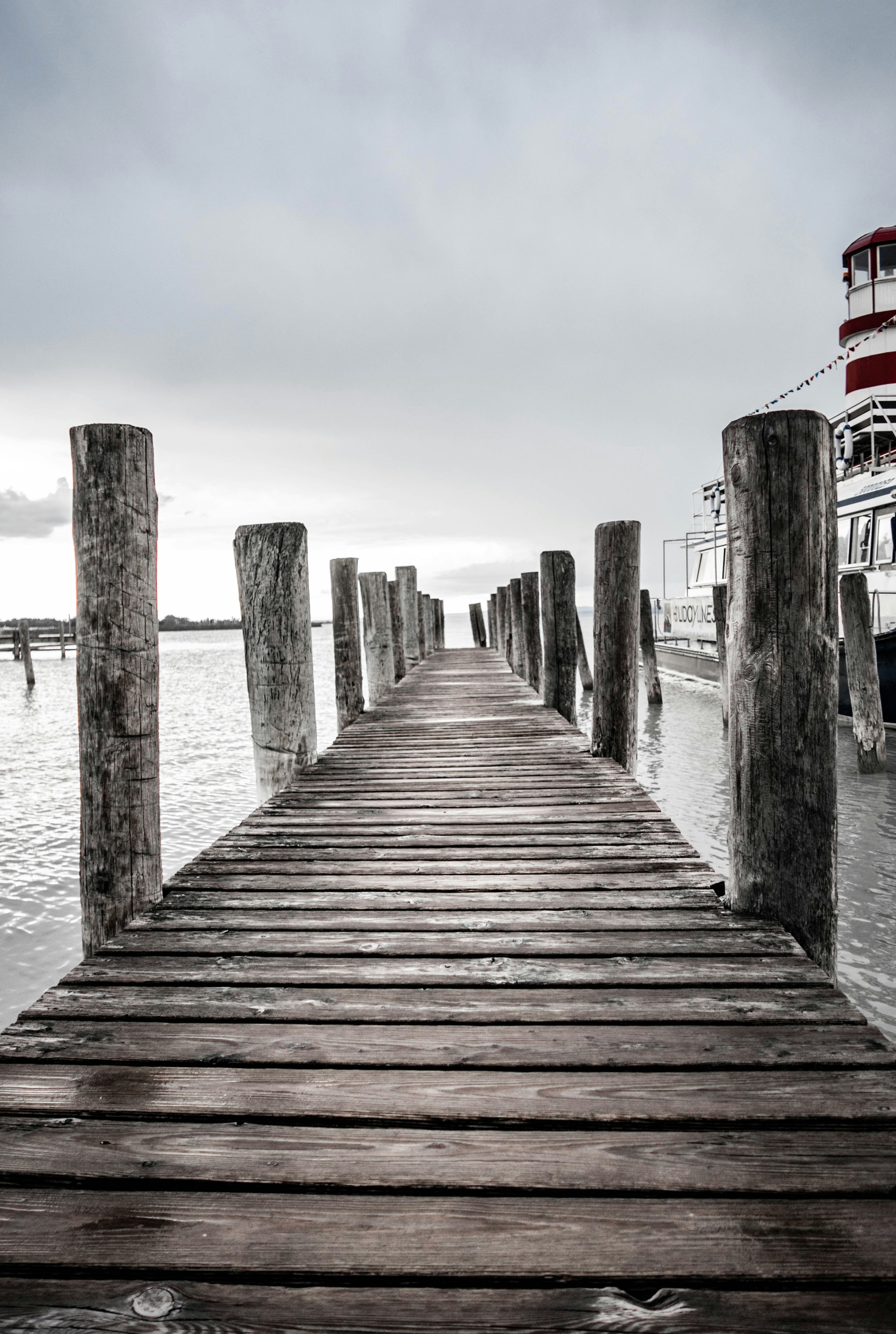 Grayscale photo of wooden dock photo – Free Grey Image on Unsplash
