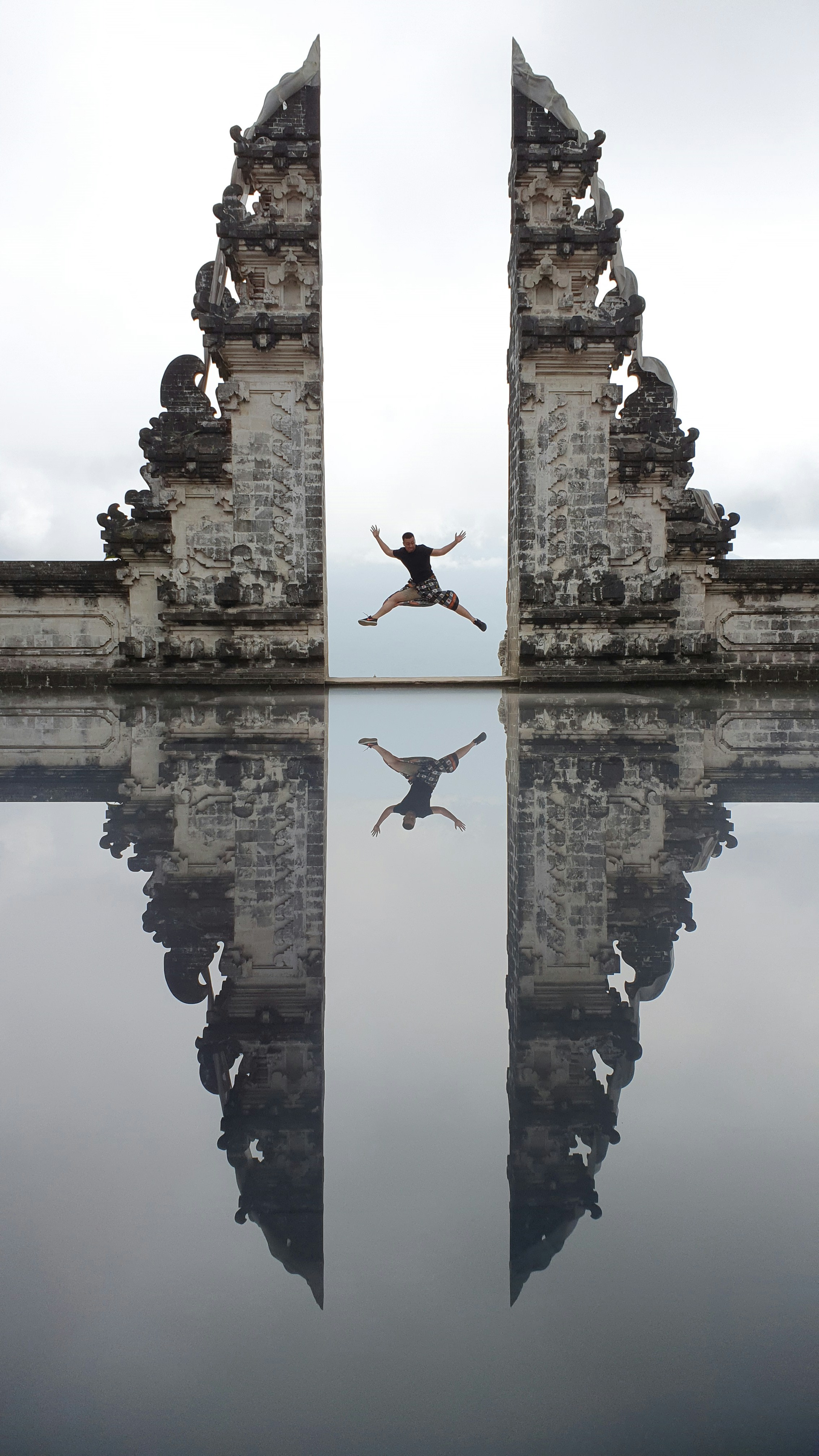 Leap Between Twin Gate Guardians: A Moment of Symmetry