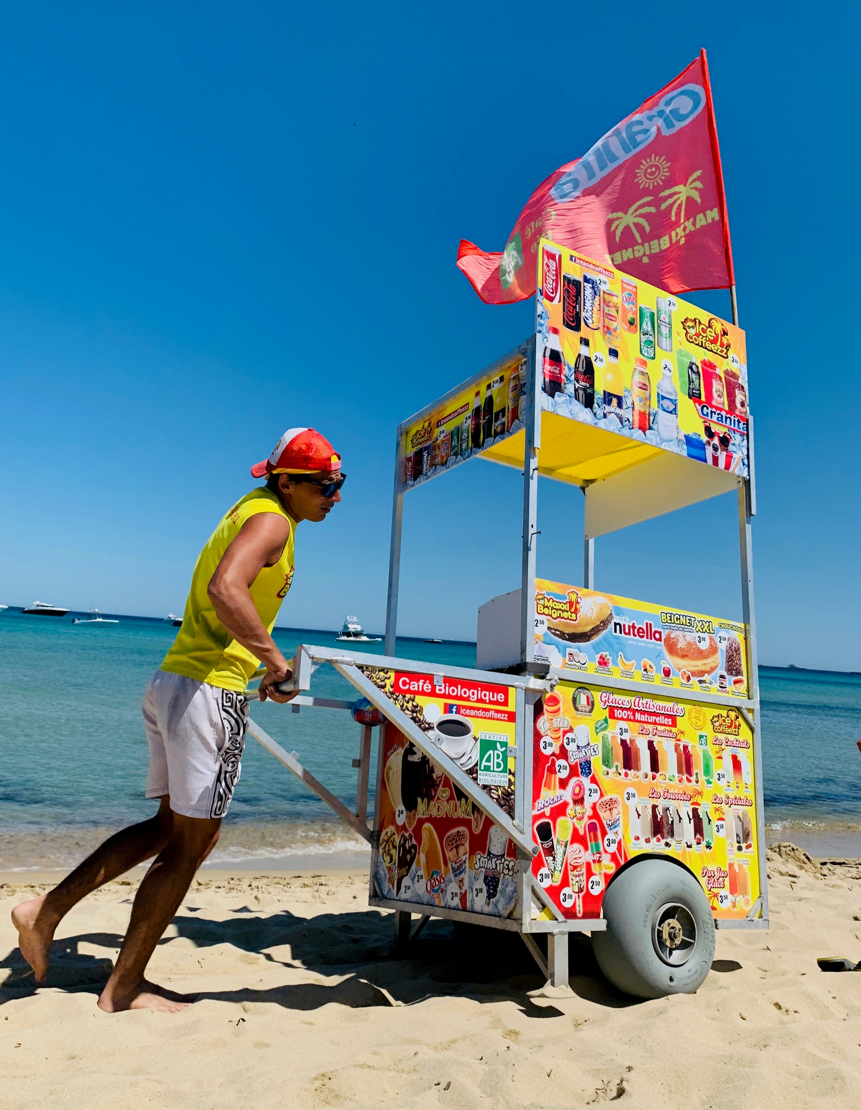 Beachside Fruit Cart Racer: A Runner with a Colorful Stall