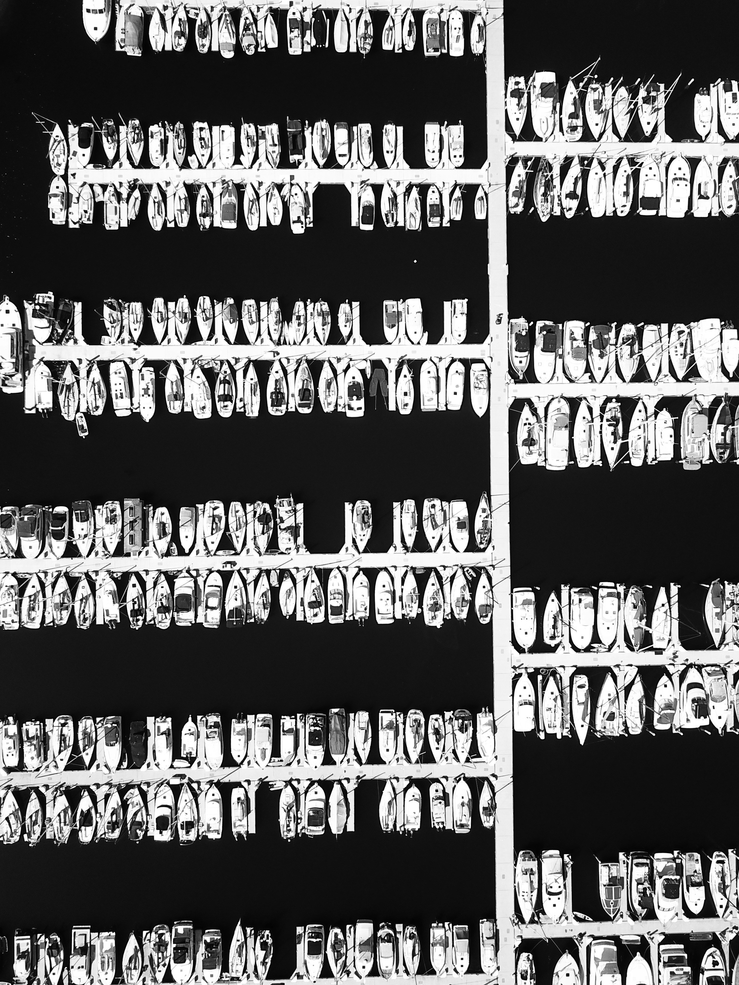 Boats in docks grayscale aerial photo photo – Free Santa barbara Image ...