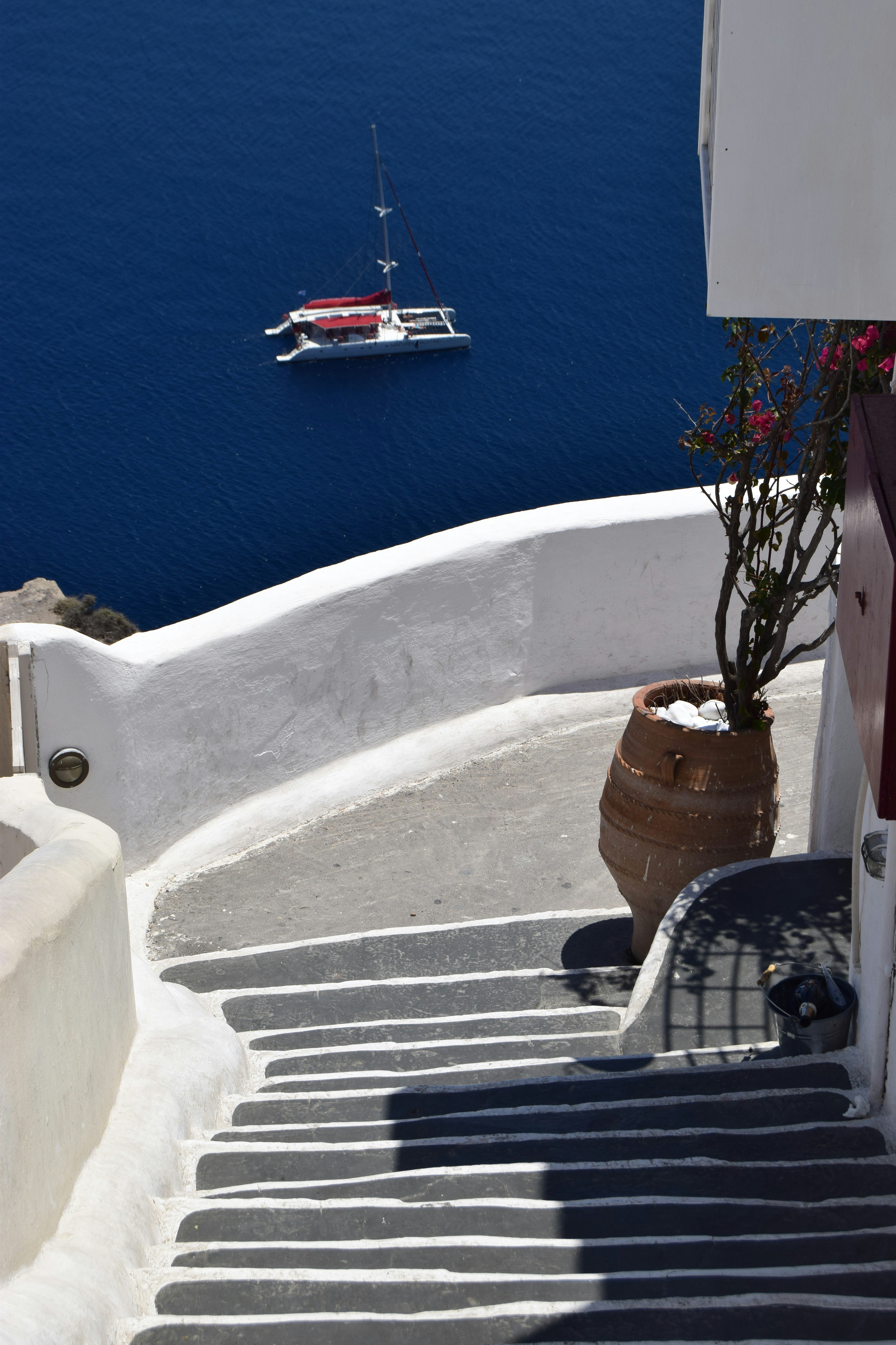white and grey concrete stairs