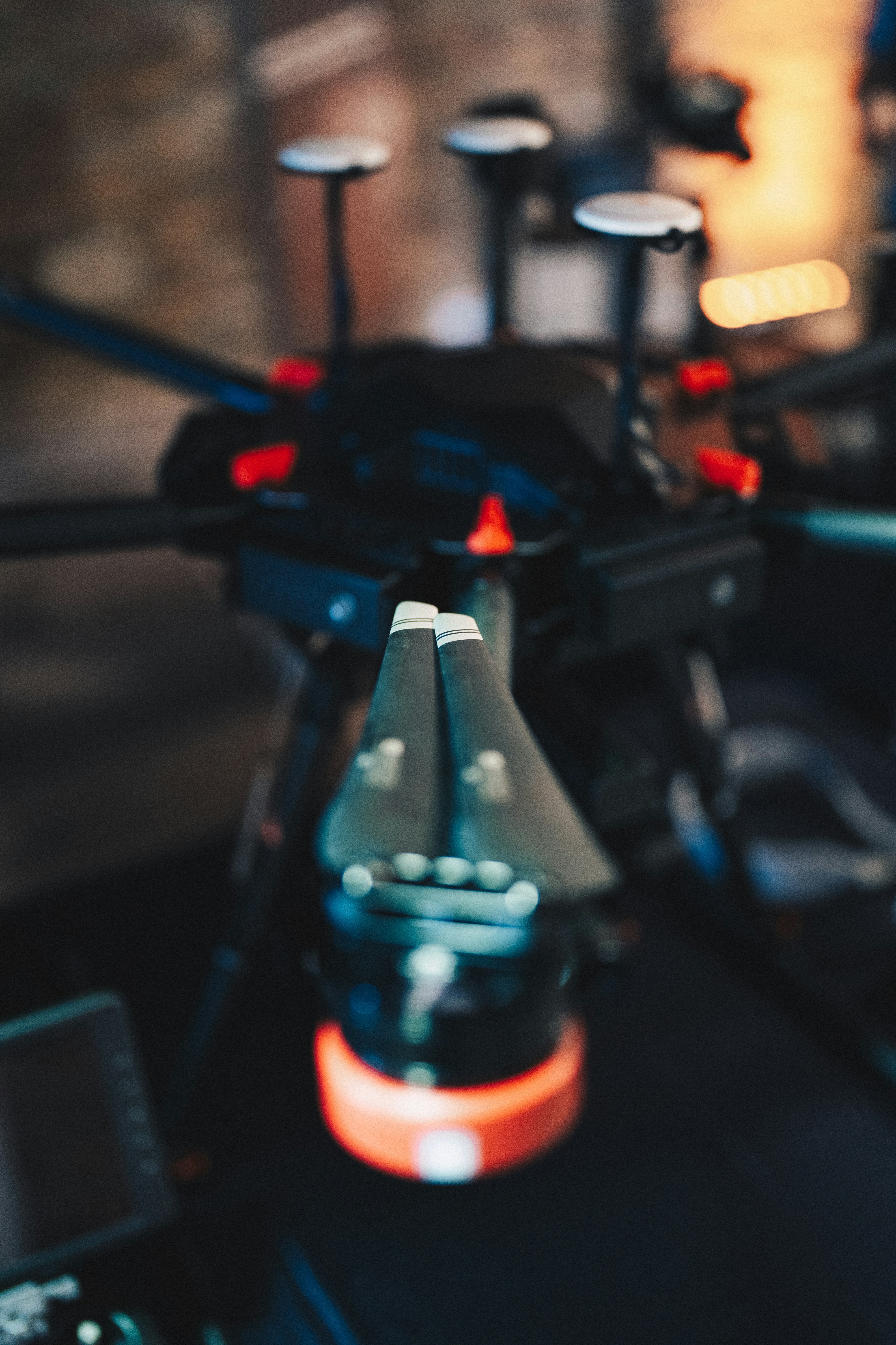 Close-up of a sophisticated camera rig showcasing its intricate design and functionality. The setup emphasizes advanced filmmaking equipment.