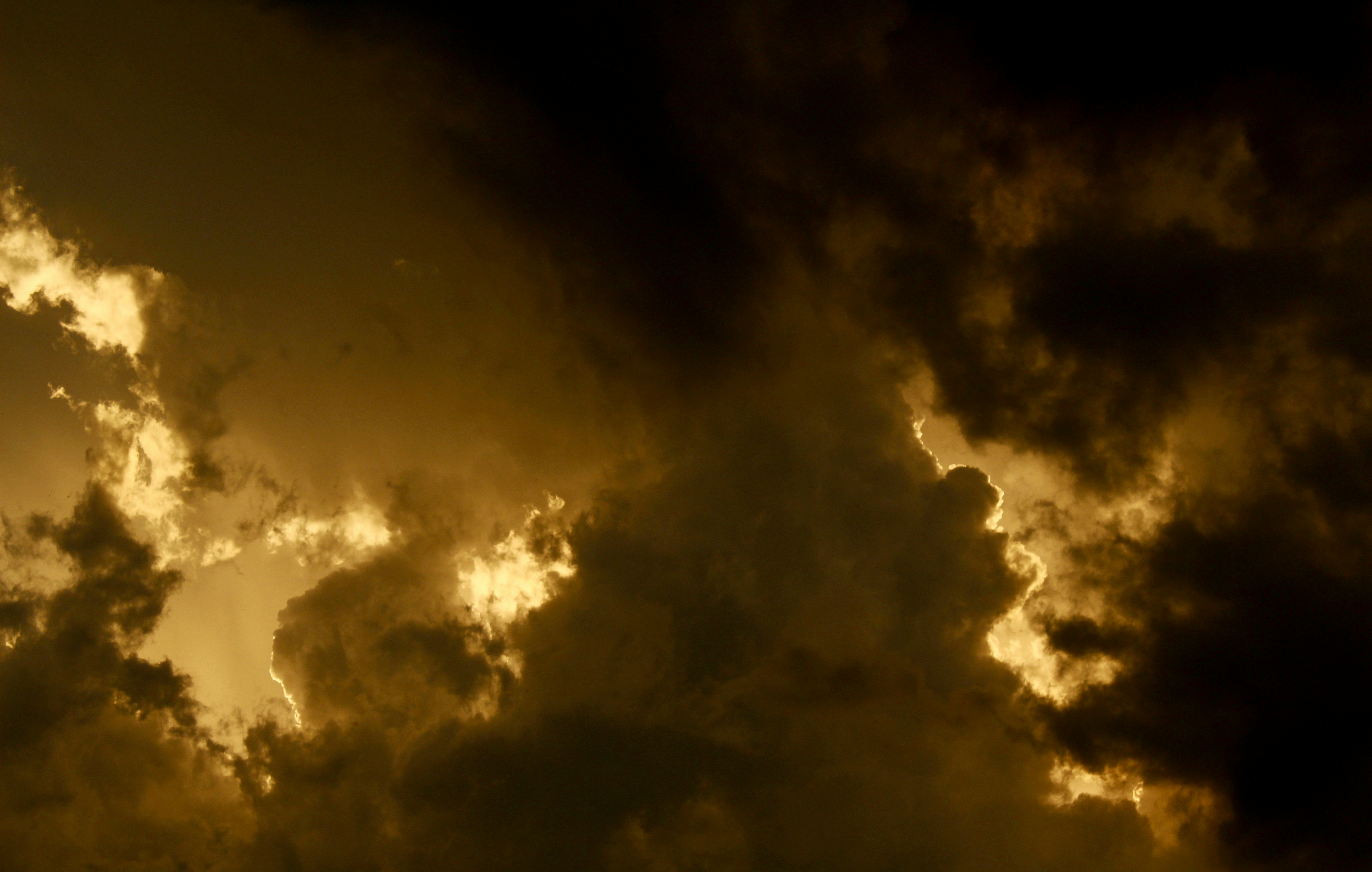 Golden Shadows in the Evening Sky