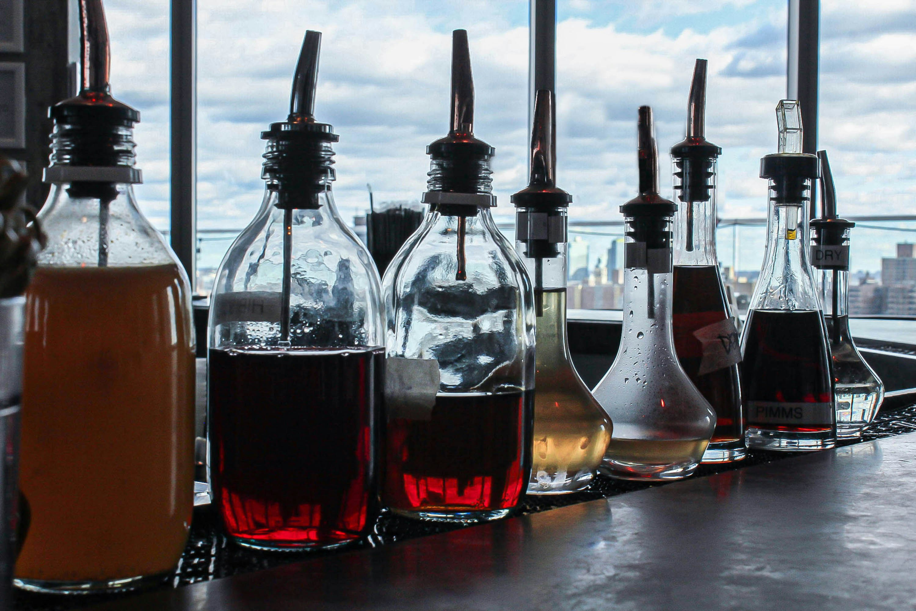 Drinks at the bar in New York.