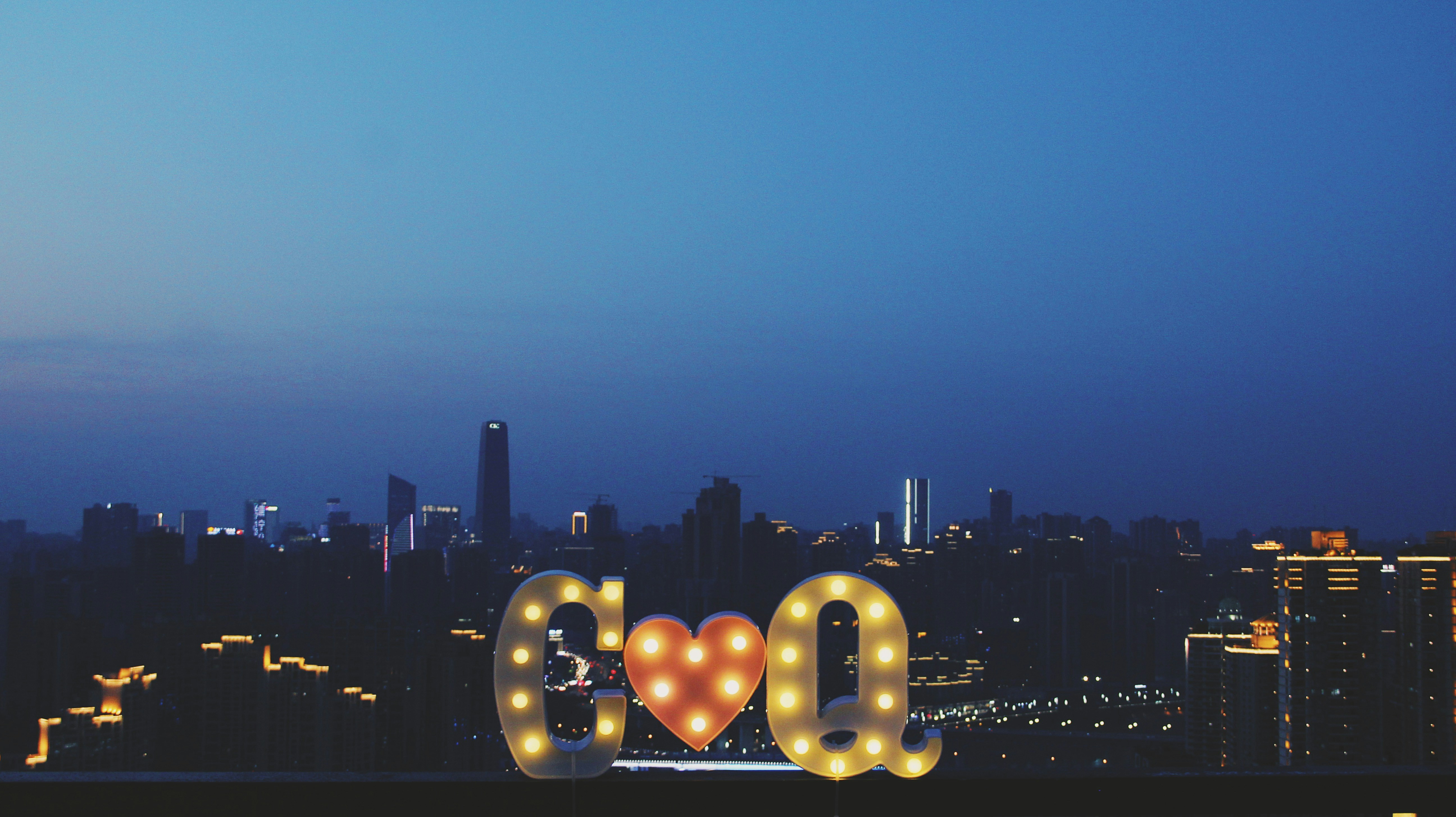 Twilight Glow Over Urban Silhouette