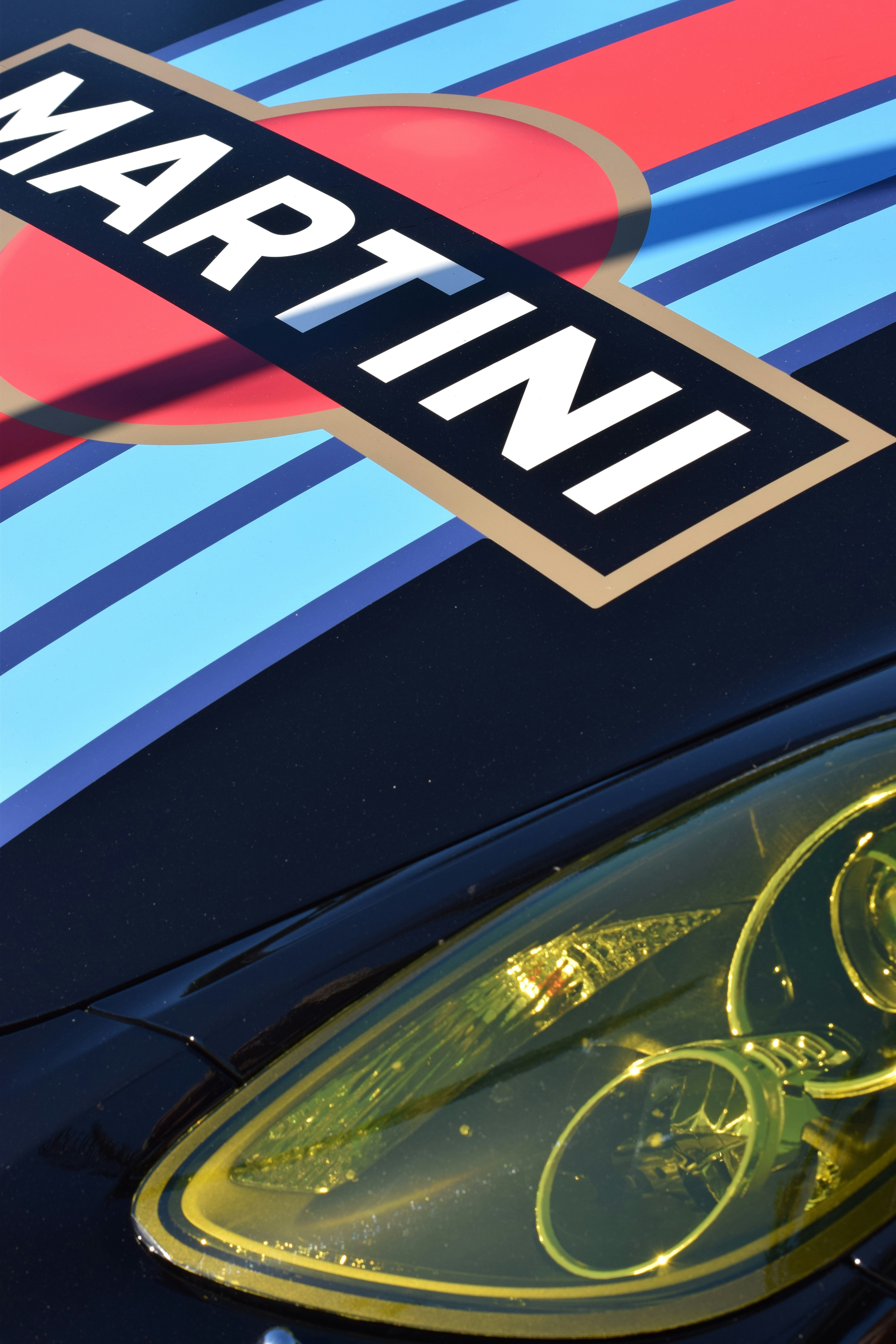 Martini Racing Emblem Stretched Across a Car Front