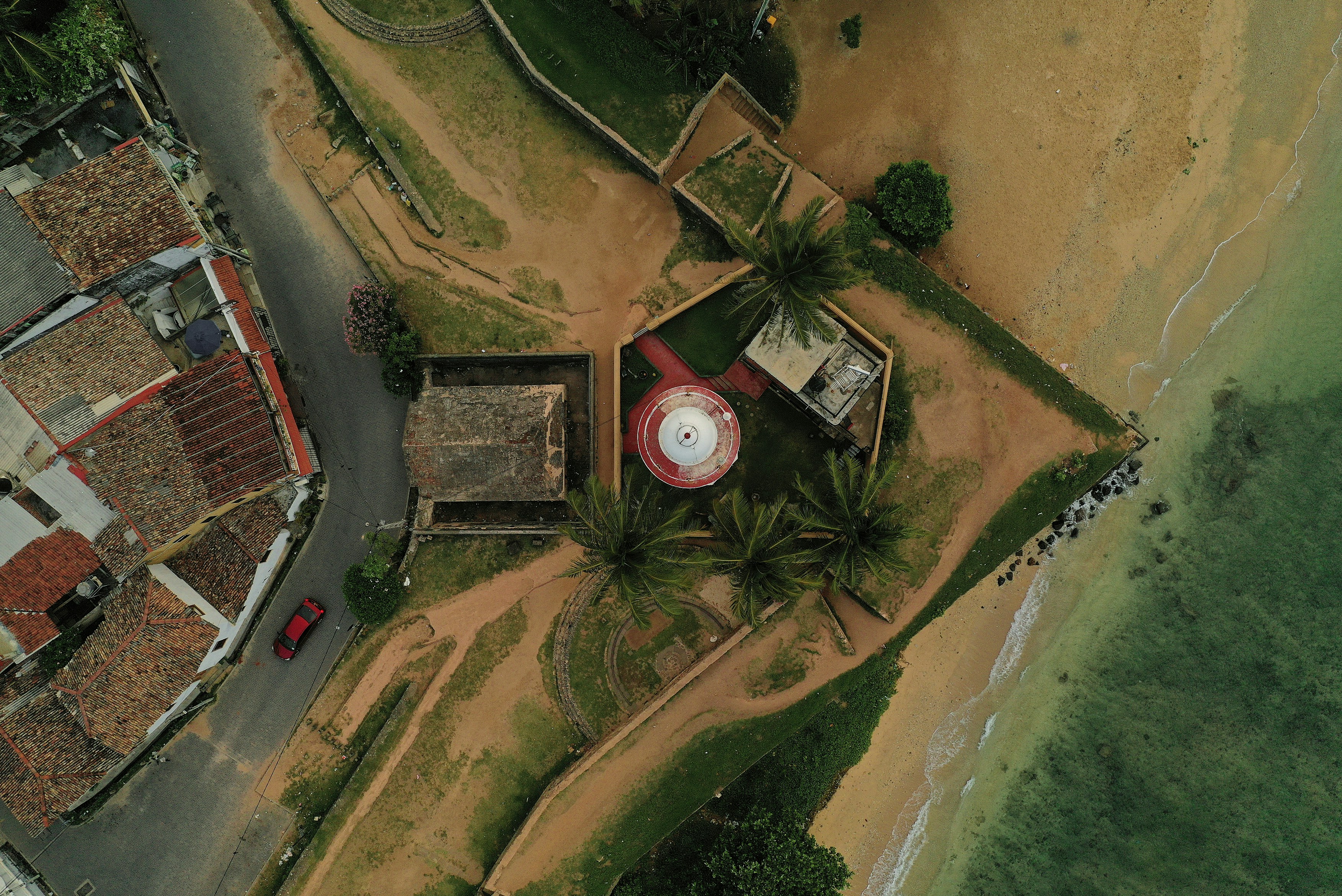 Lakeside Chapel Covered by Palm Shade Overlooking the Shore