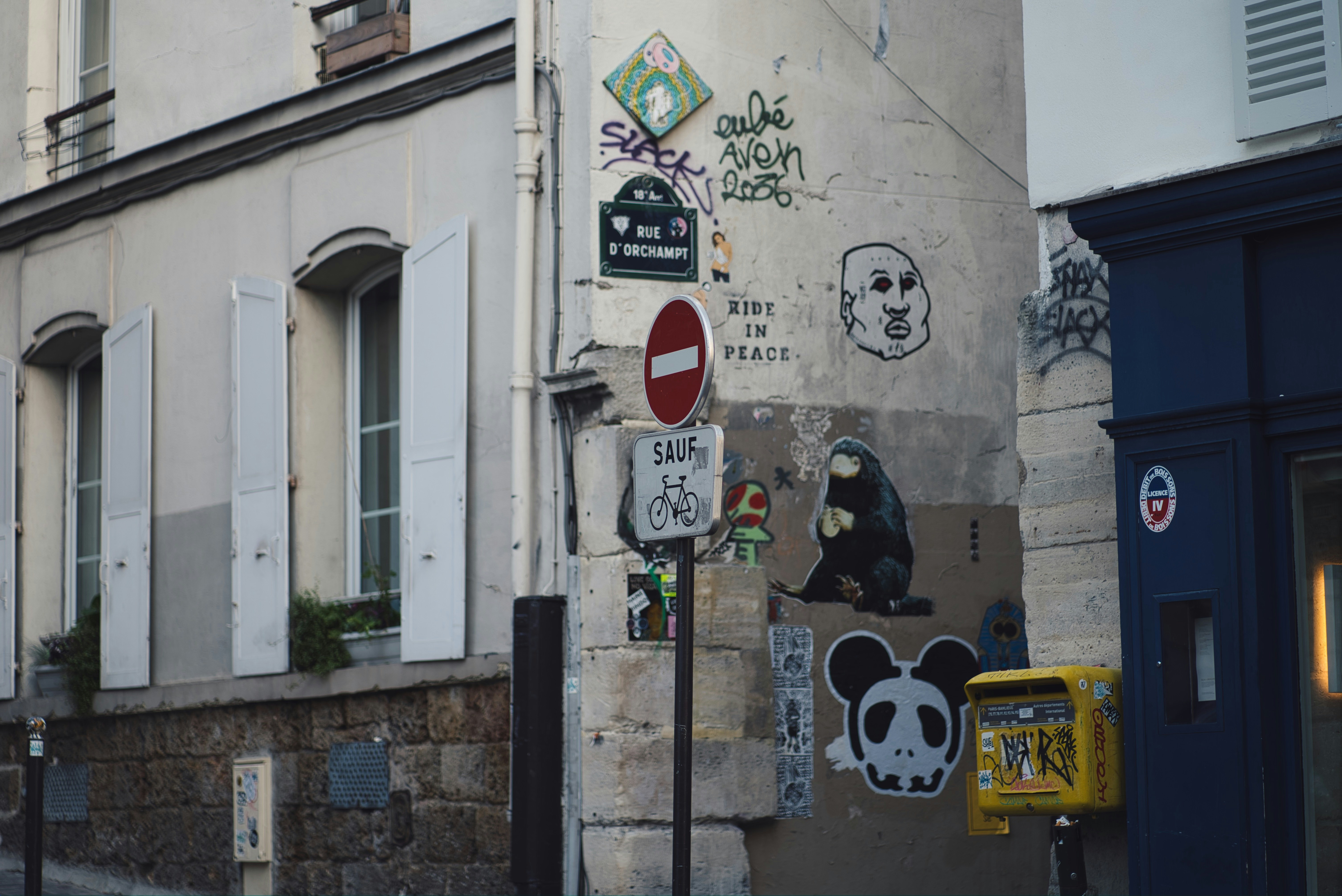 stickers on wall